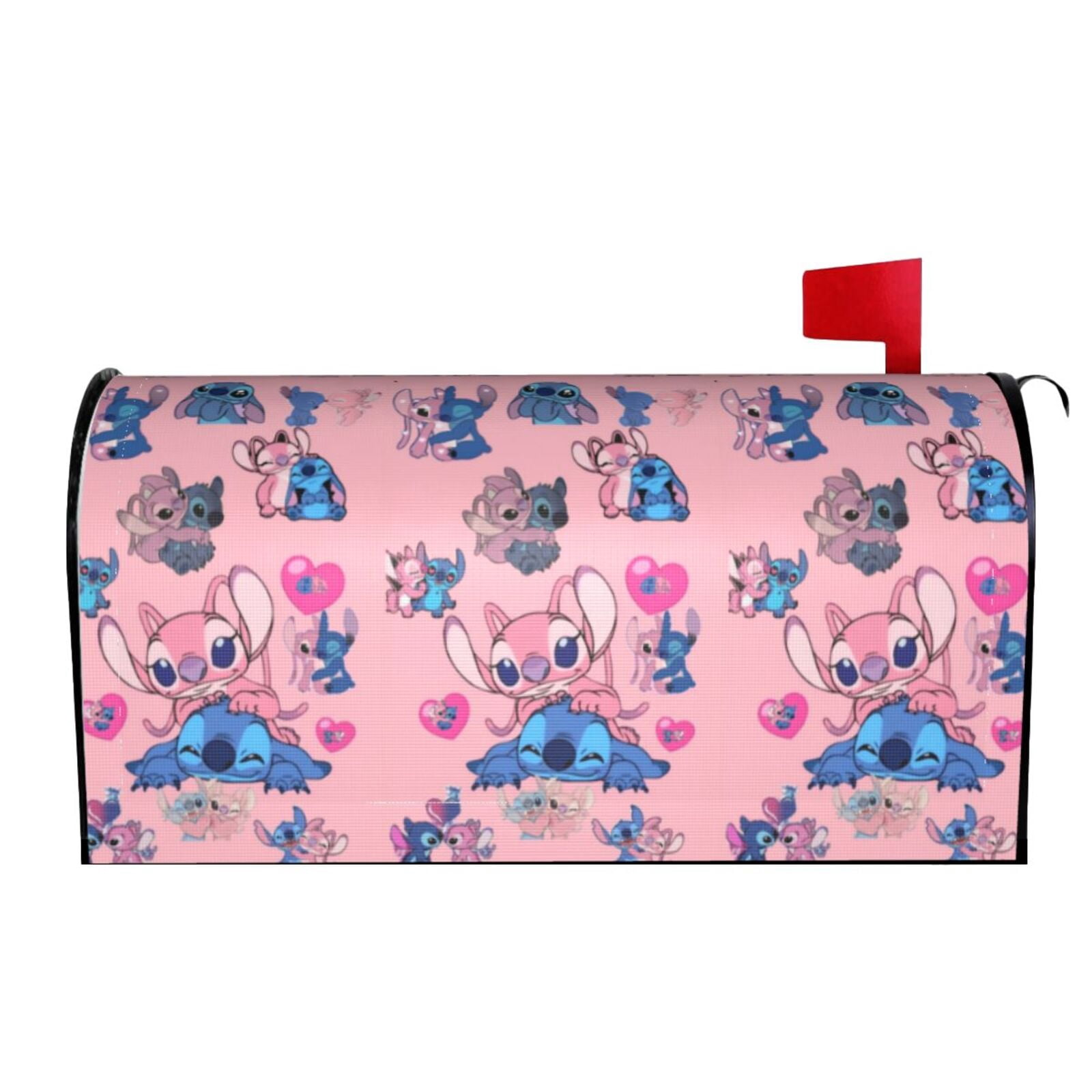 Love Stitch And Angel Cartoon Character Mailbox Cover Magnetic Standard ...