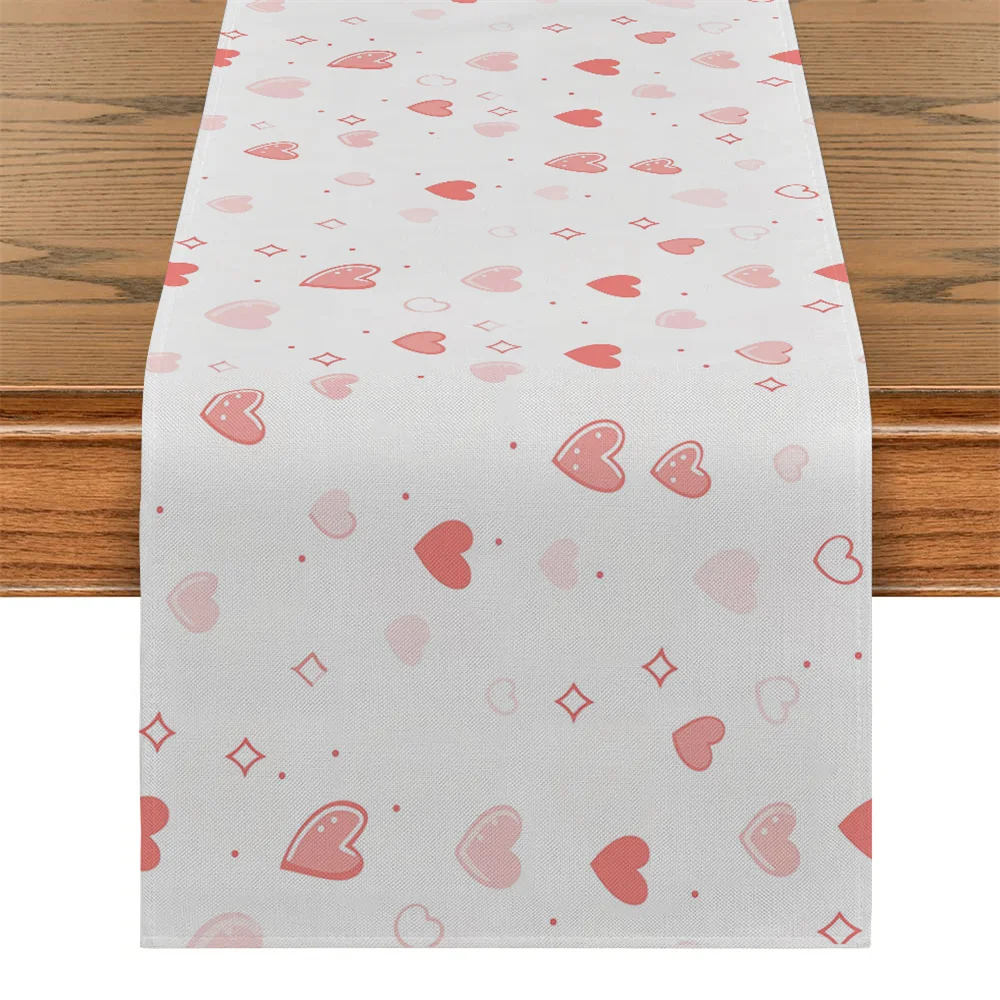 Love Style Grid Table Flag Blue Pink Flower Plant Table Runner Family ...