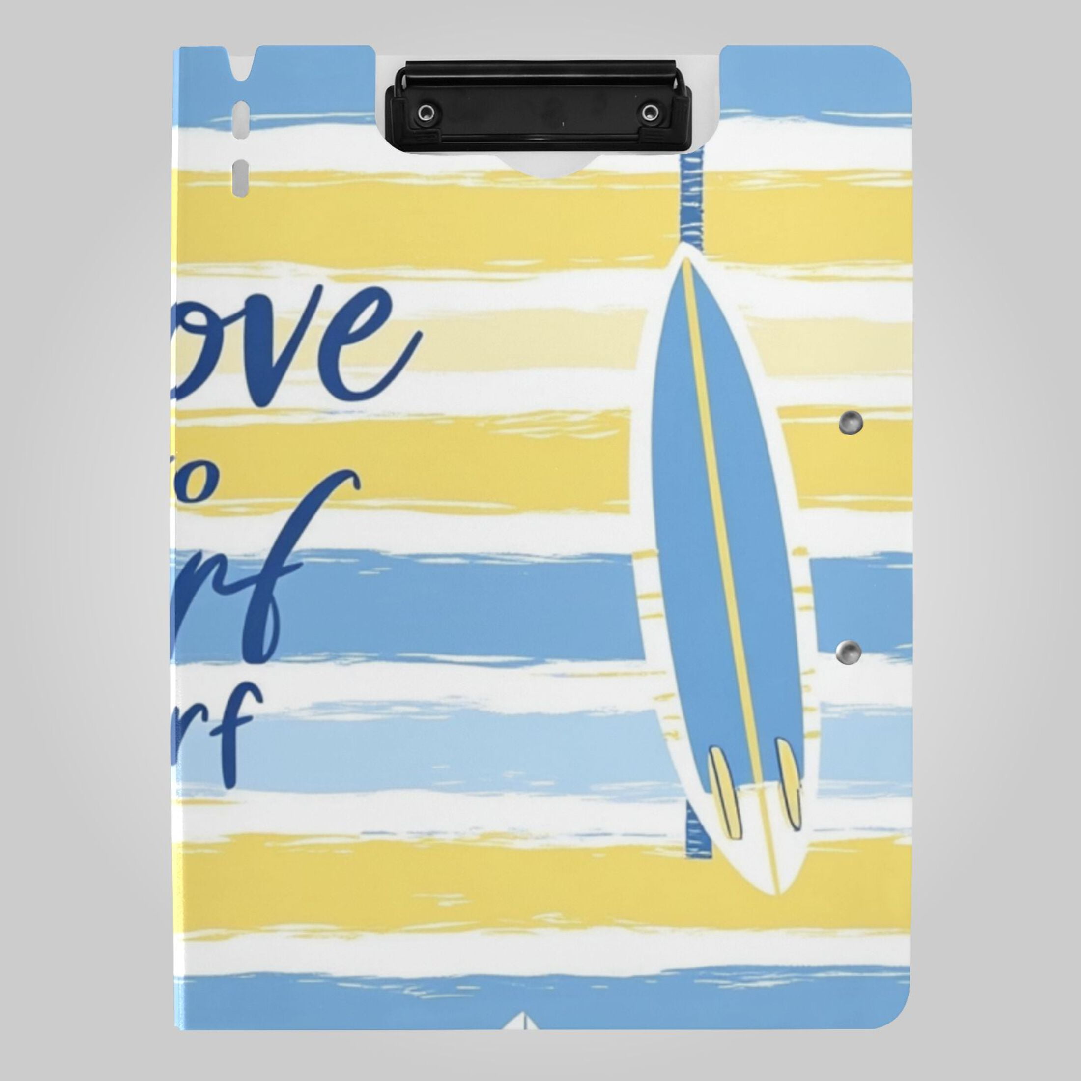 Love Surfing Surfboard Palm Trees Foldable Binder Folder Clipboard with ...