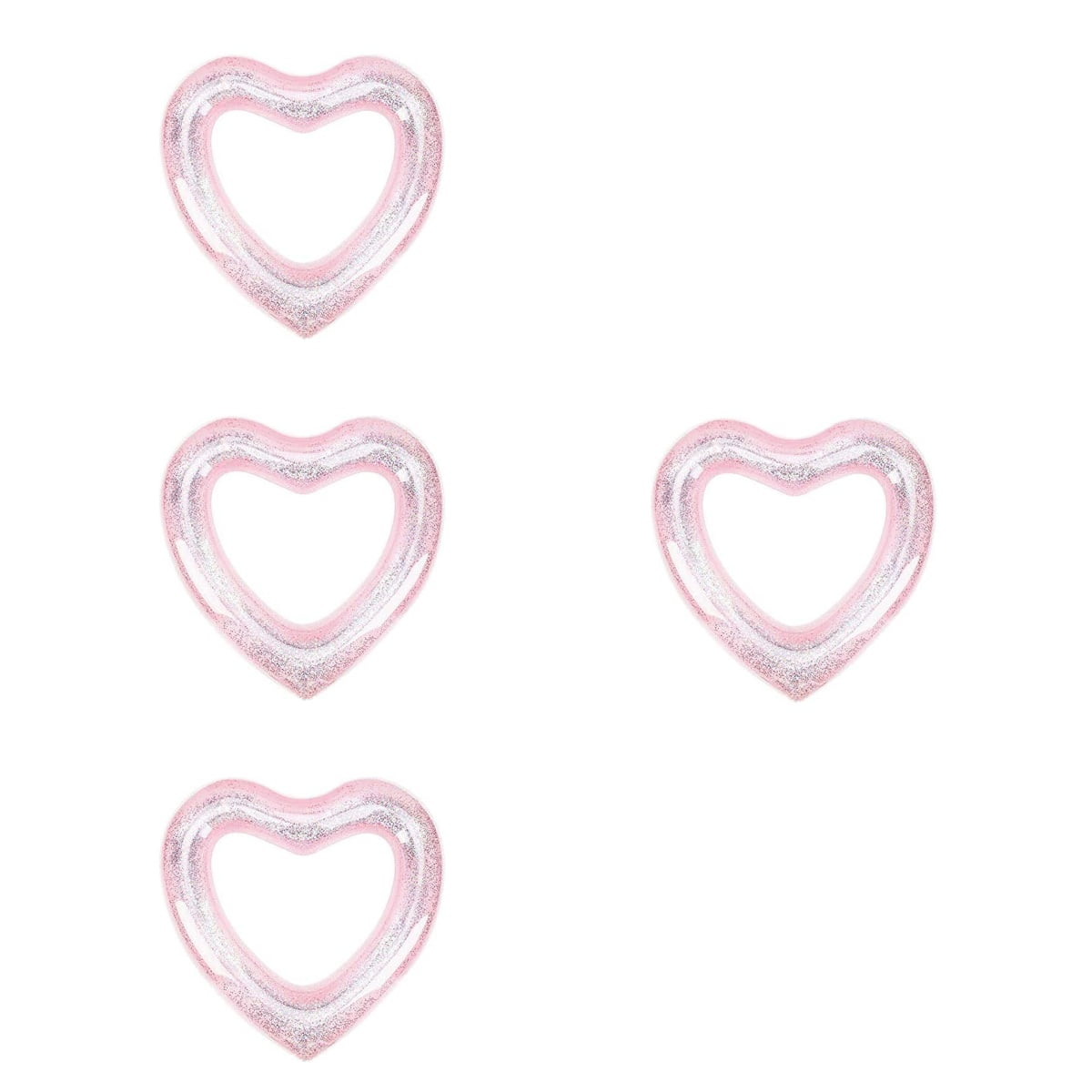 Love Swimming Ring Buoy Inflatable Glitter Tube Heart Pool Float Heart ...