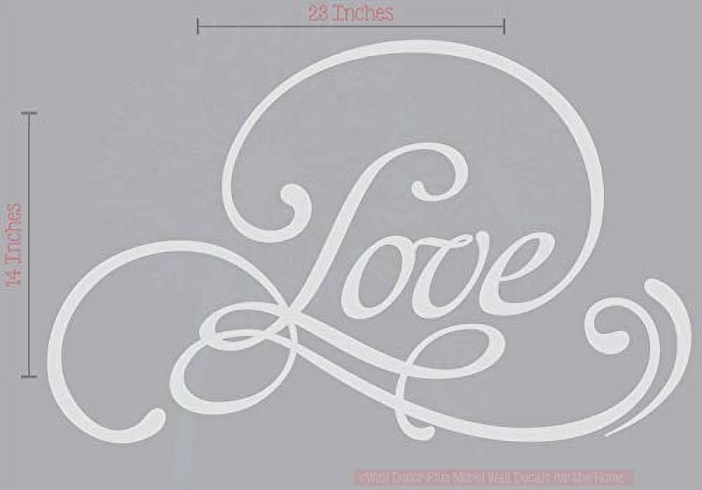 Love Swirl Wall Art Stickers Vinyl Decals Bedroom Quotes Décor 23x14 ...