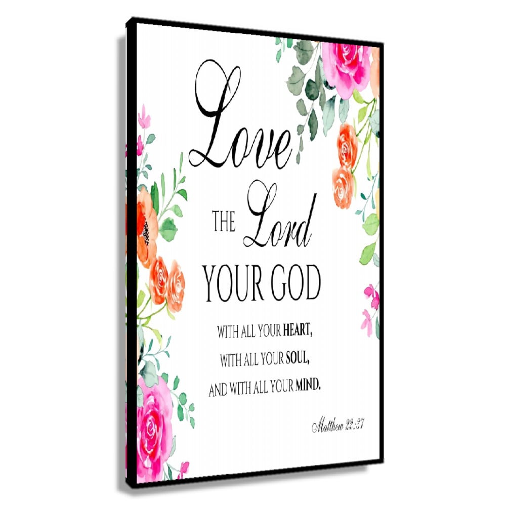 Love The Lord Your God - Matthew 22 37 Print Motivational Verse ...