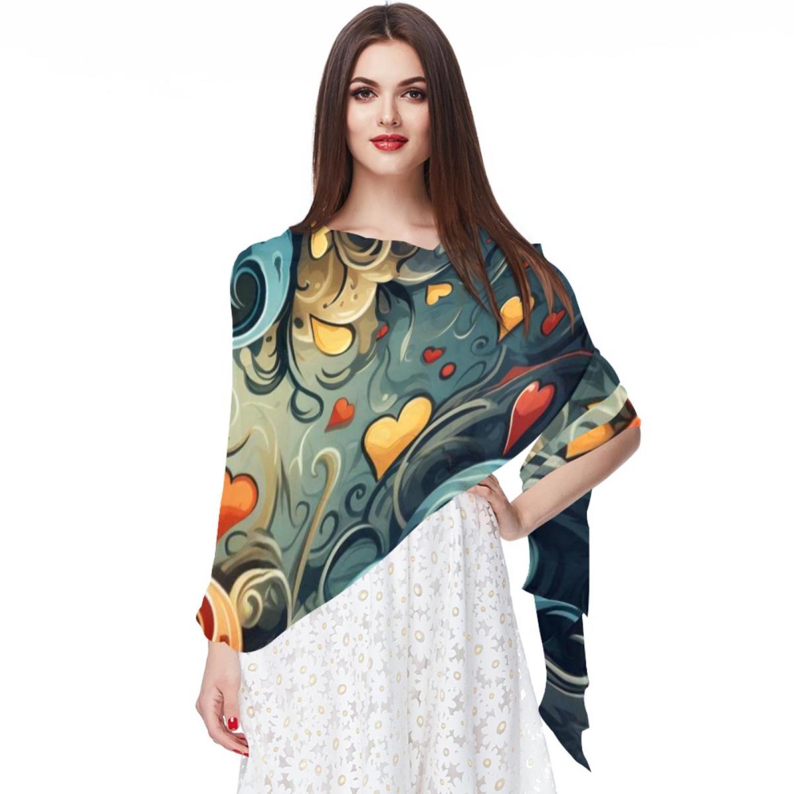 Love Translucent Chiffon Yarn Silk Scarf - Light Breathable Material ...