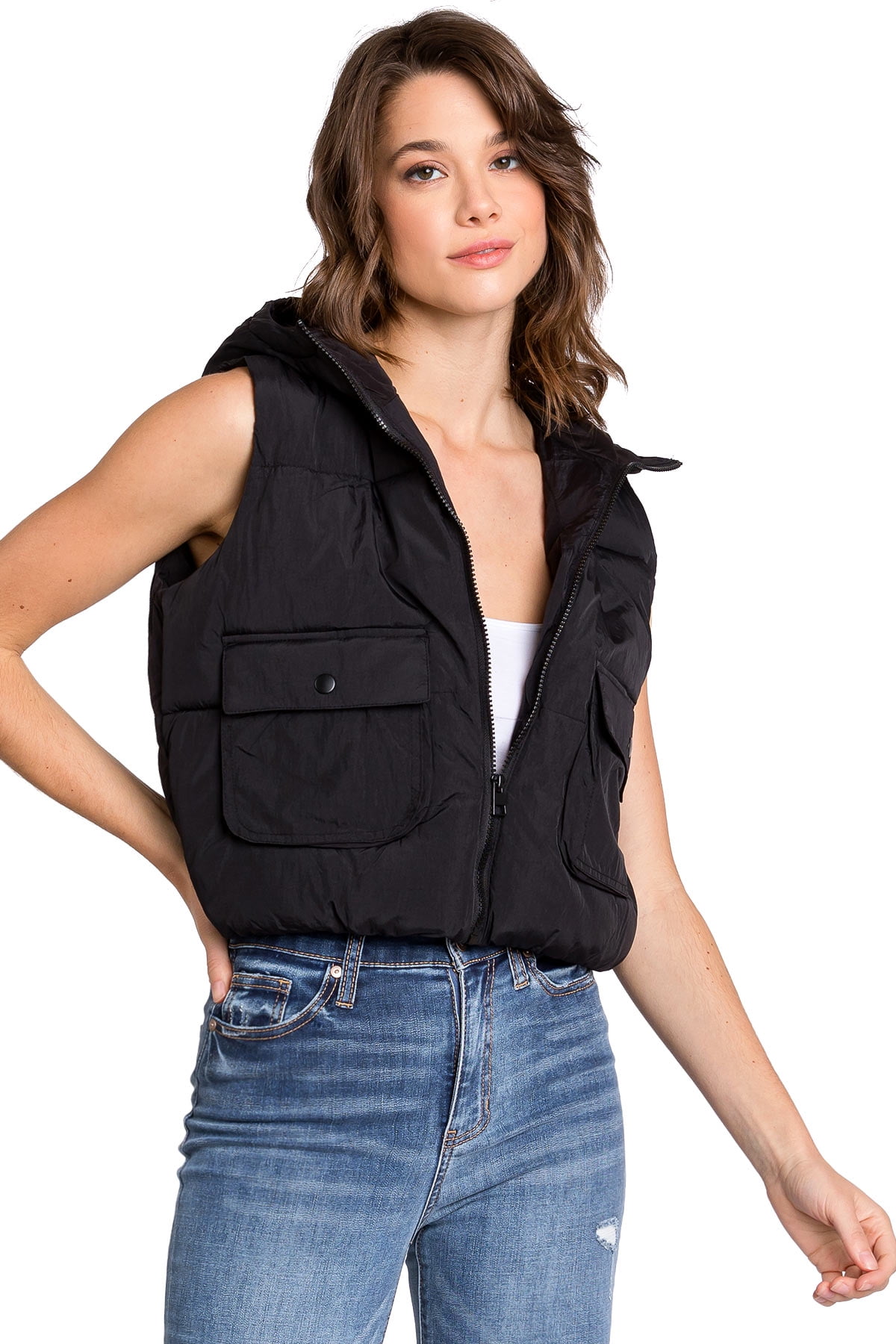 Love Tree Women's Juniors Water Resistant Synthetic Down Puffer Vest ...