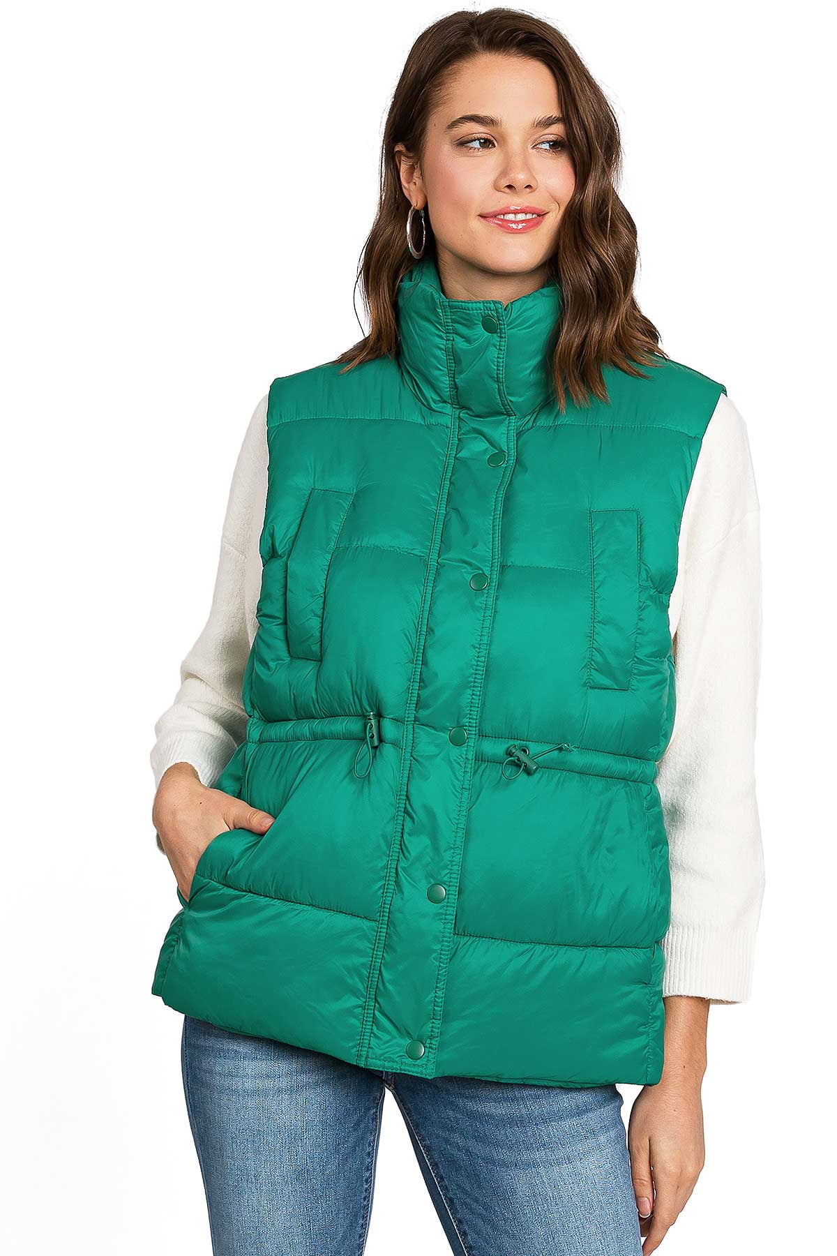 Love Tree Women's Ultra Light Puffer Layering Vest (Green, Medium ...