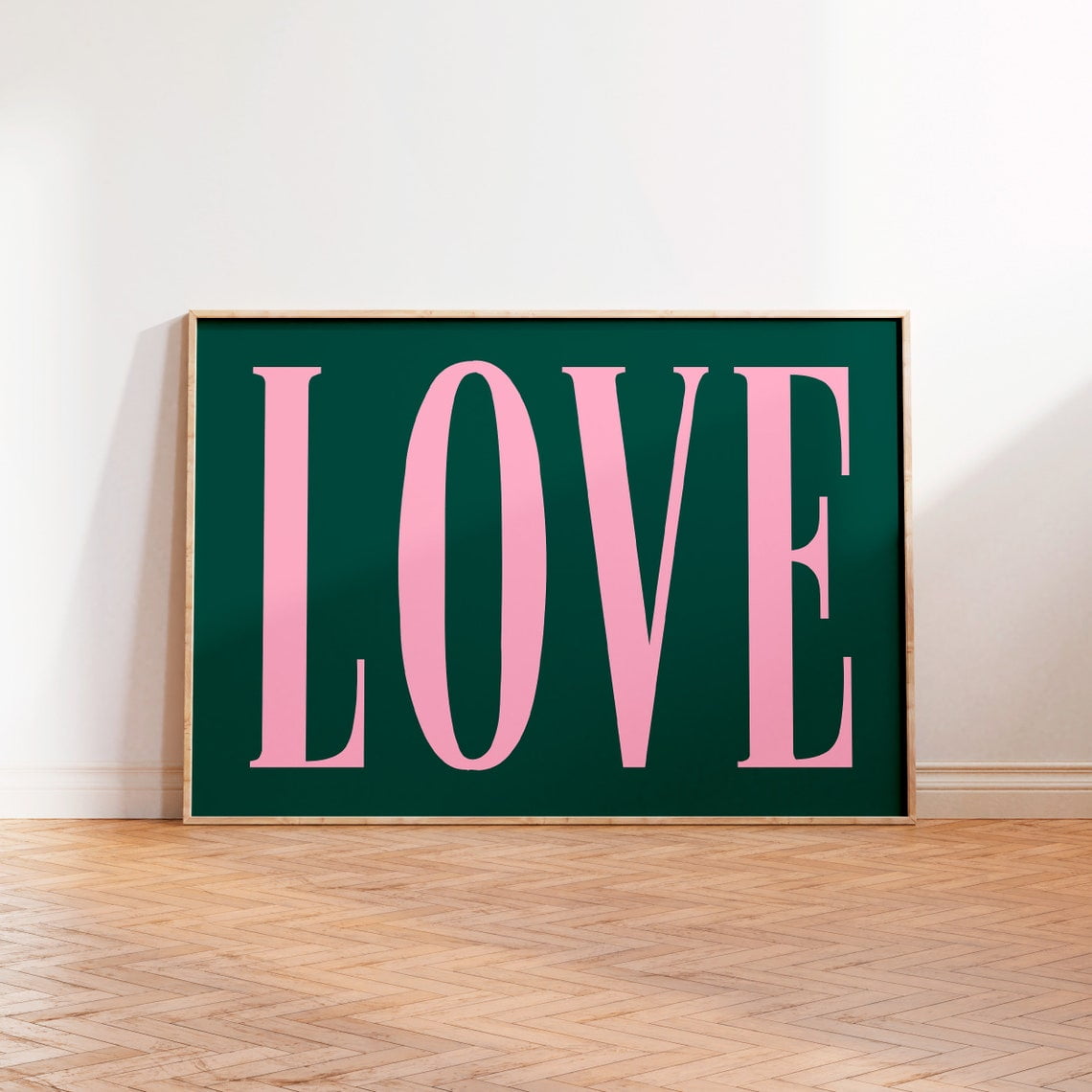 Love Typography Wall Art Poster, Bright Wall Art Poster Landscape ...