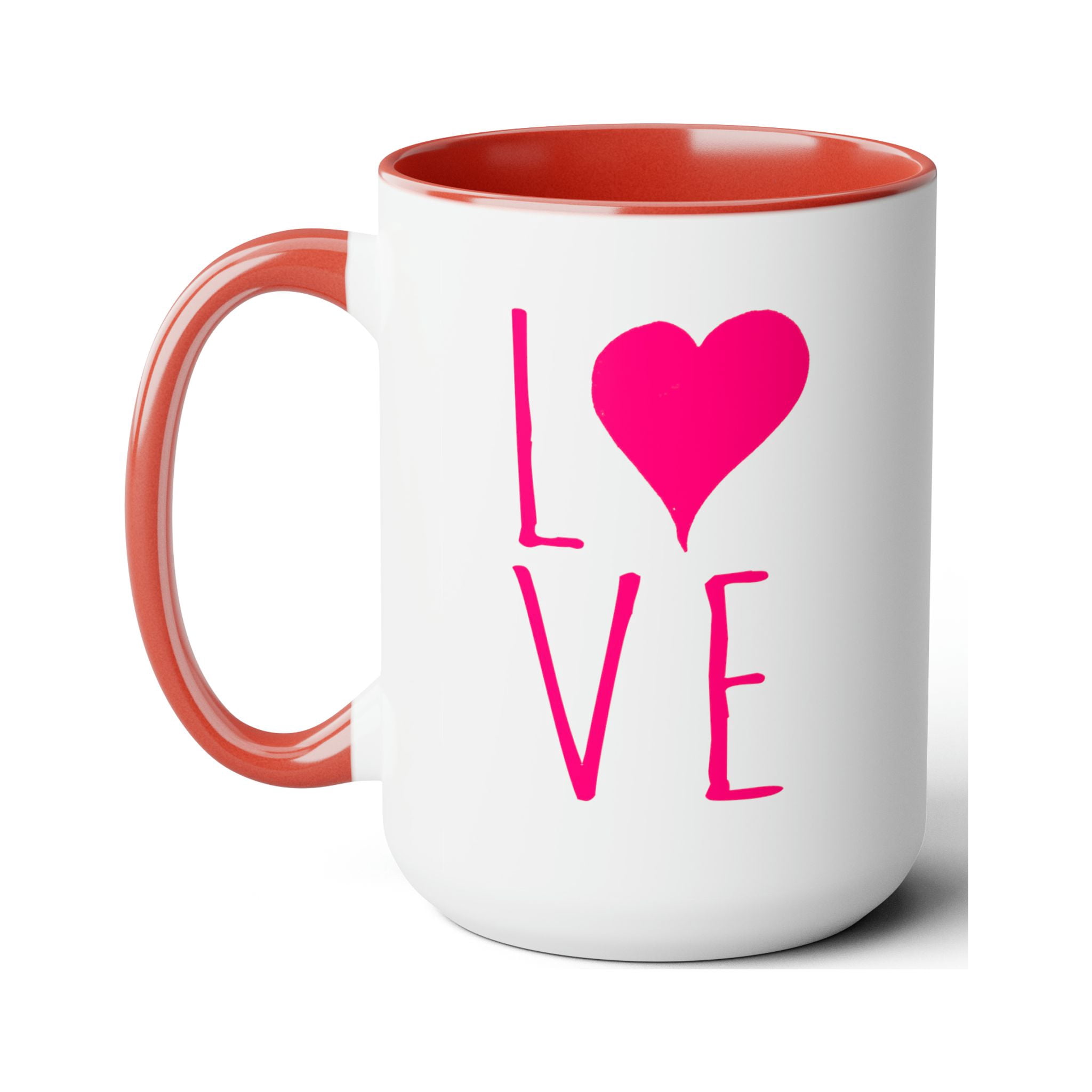 Love Valentine's Day Heart Two-Tone Coffee Mugs, 15oz - Walmart.com