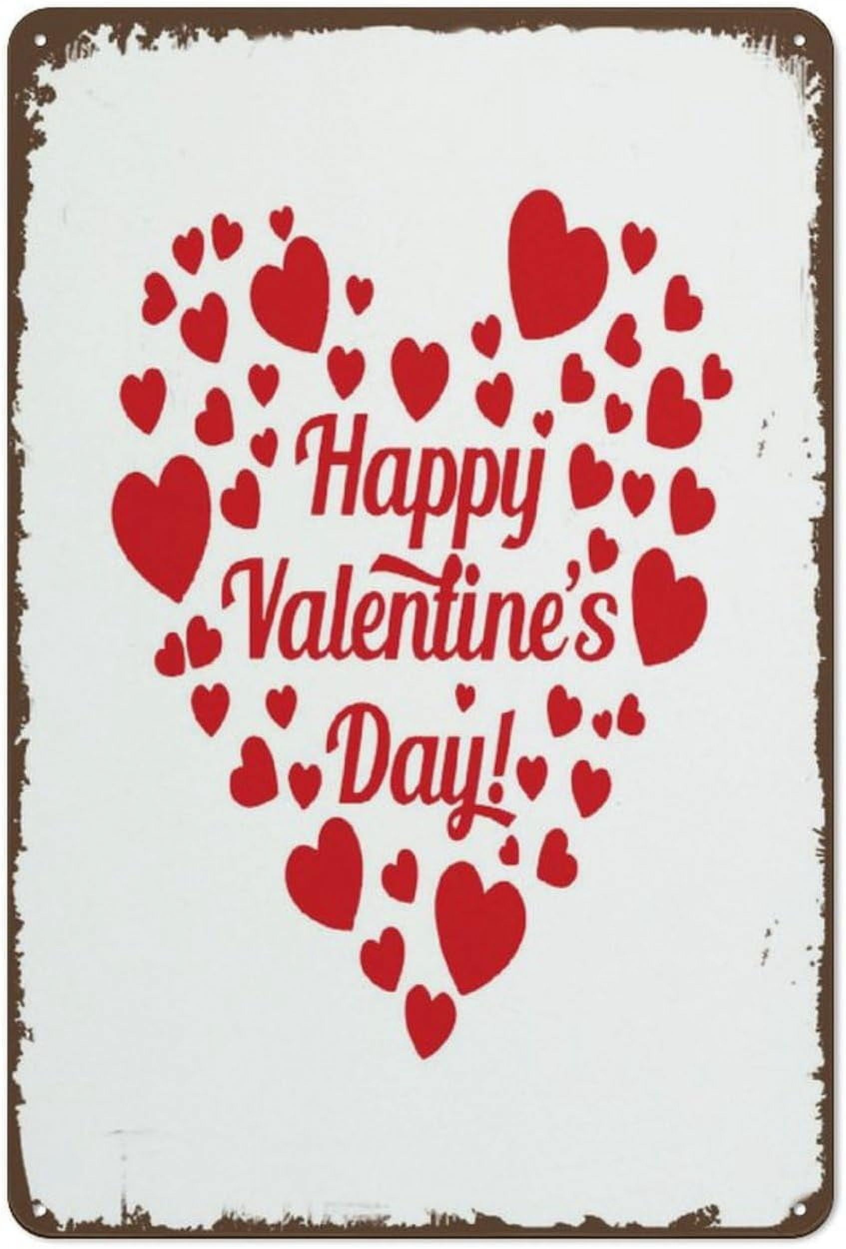 Love Valentine's Day Sign Gifts For Lover Vintage Metal Tin Sign Happy ...