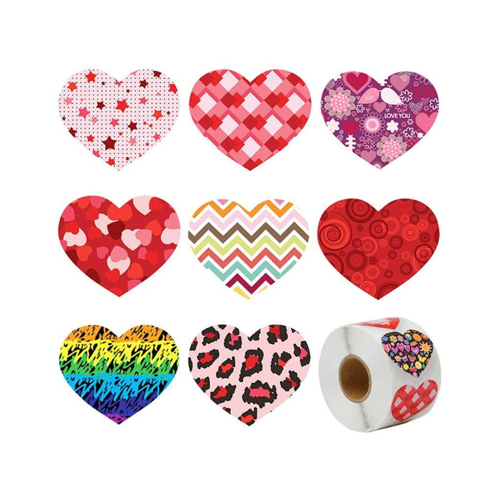 Love Valentine's Day Sticker Colorful Heart Sticker Heart Shaped ...