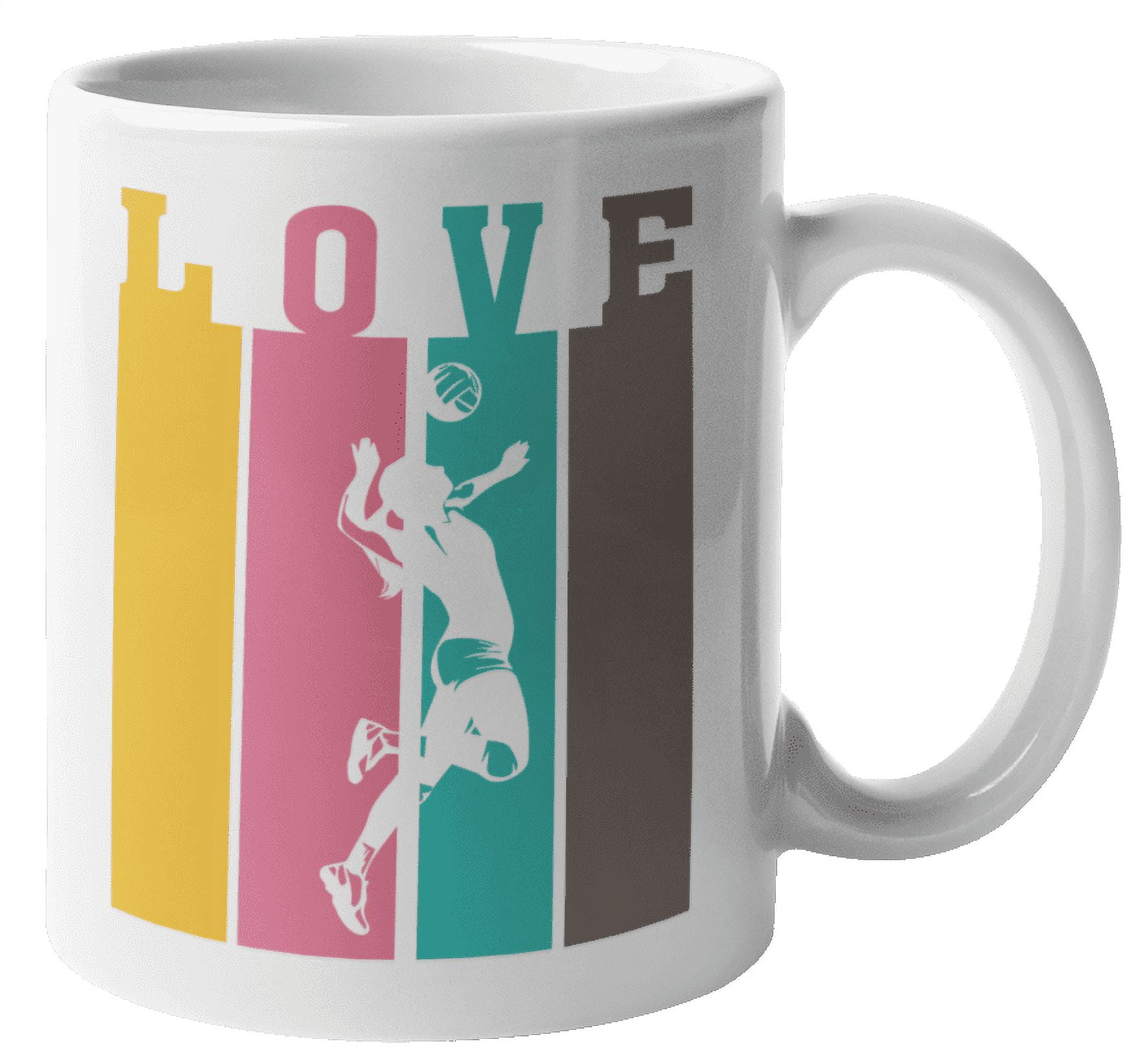 Love Volleyball. Cute Sports Coffee & Tea Mug For Athlete, Trainer ...