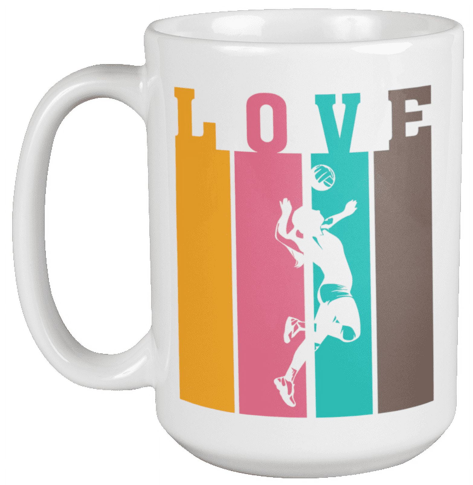 Love Volleyball. Cute Sports Coffee & Tea Mug For Athlete, Trainer ...