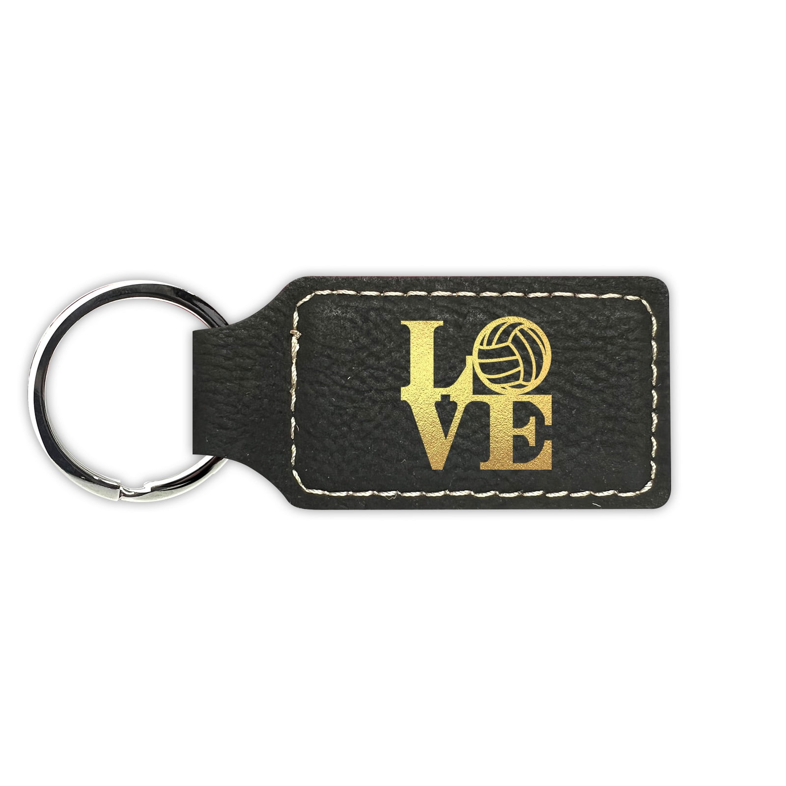 Love Volleyball Keychain Leatherette Rectangle - Laser Engraved - Many ...