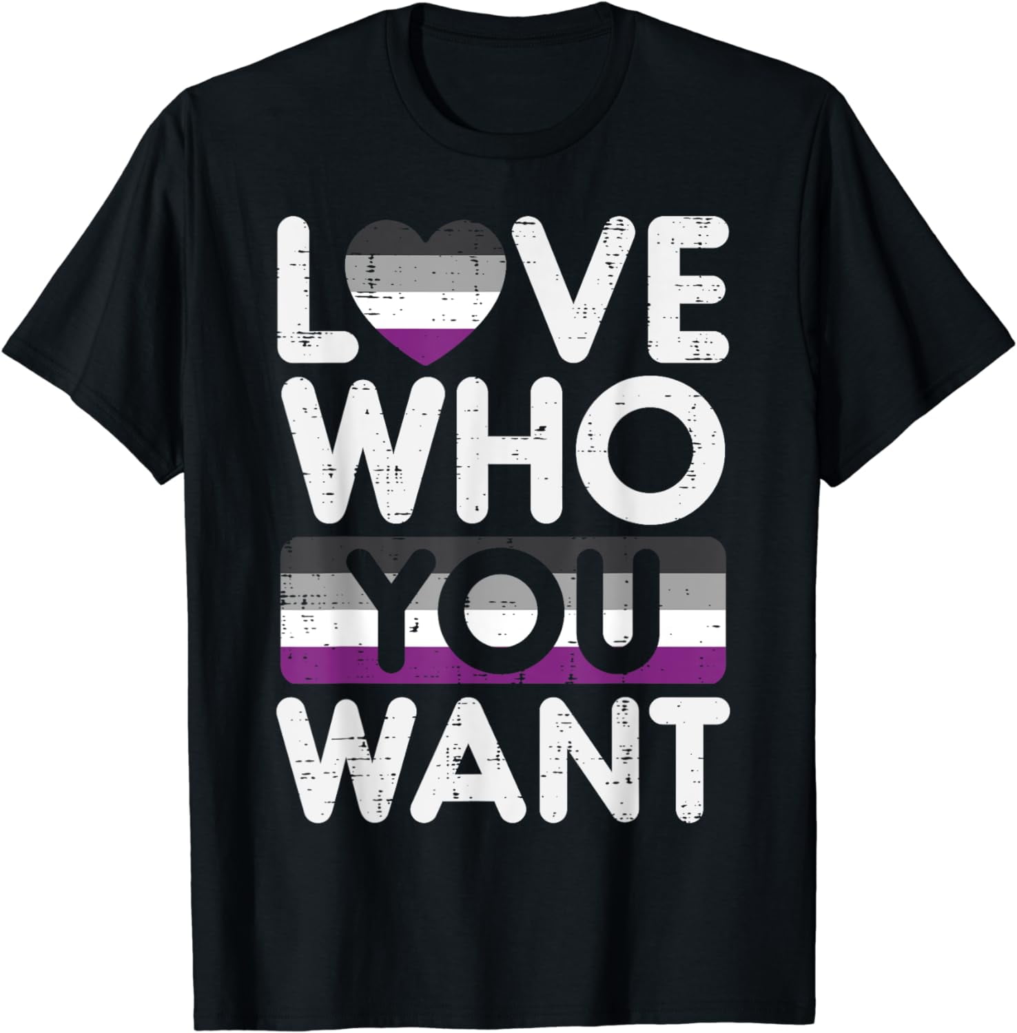 Love Who You Want Asexual Ace Pride Flag LGBTQ Men Women T-Shirt ...
