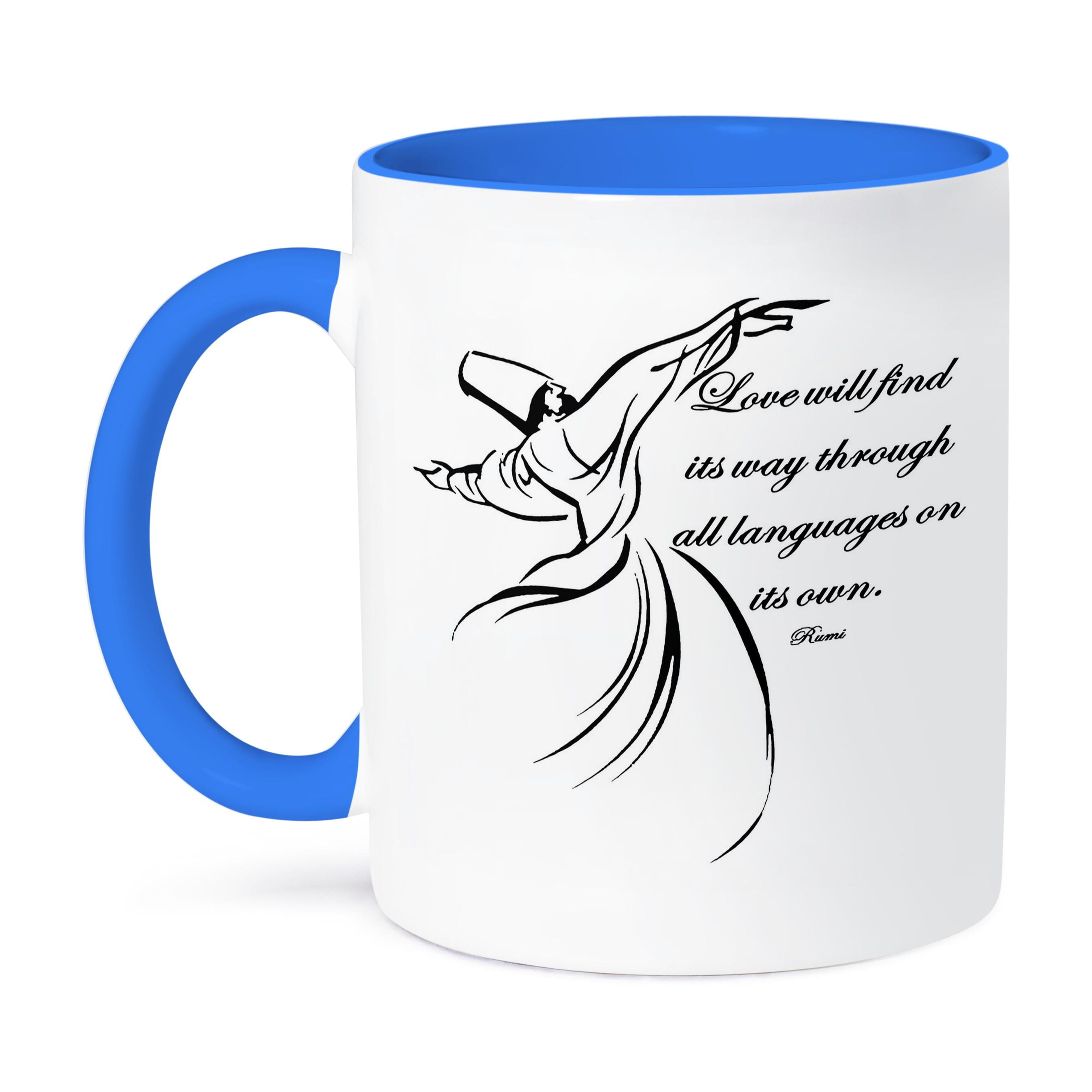 3dRose, Love Will Find Its Way Through All Languages Rumi Quote - White ...