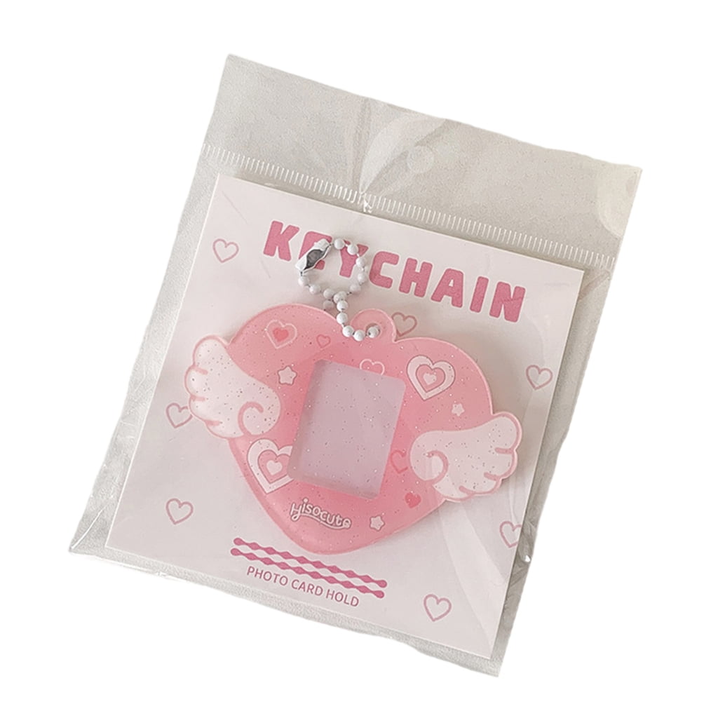 Love Wing Card Covers Keychain Ornament 1 inch Photo Storage Display Card Holders for School ...