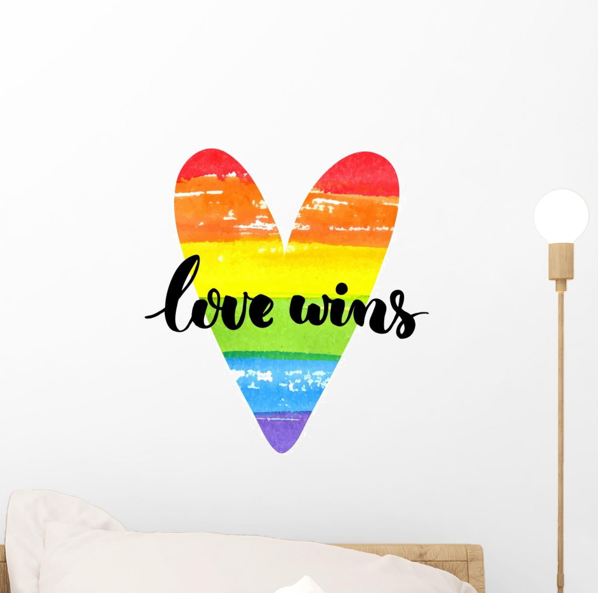 Love Wins Inspirational Quote Wall Decal Wallmonkeys Peel and Stick ...