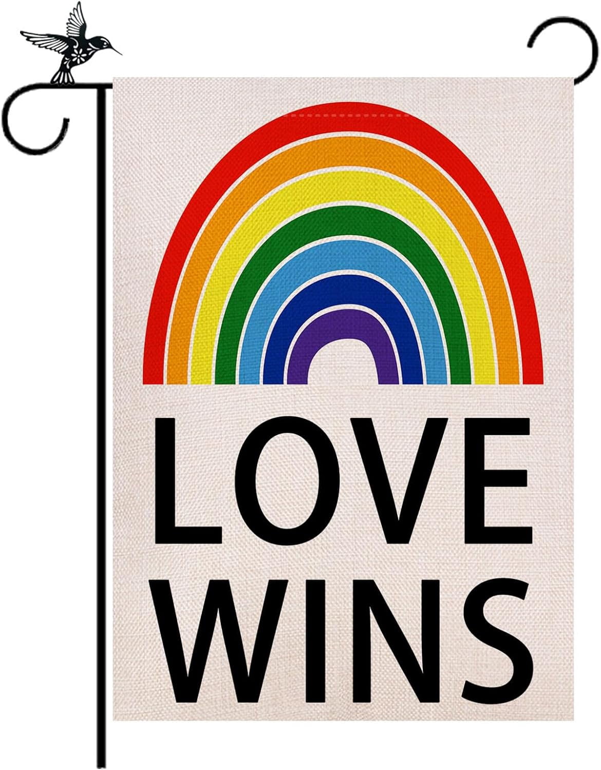 Love Wins Rainbow Garden Flag Double Sided LGBTQ Pride Outside ...