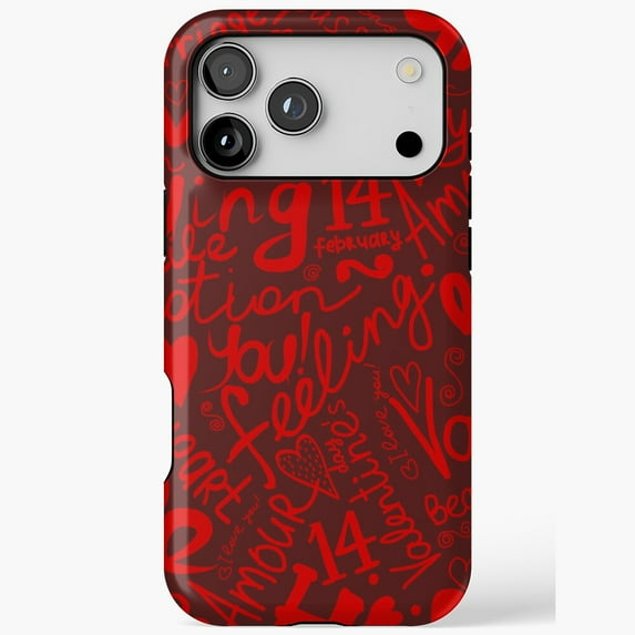 Love With Hearts Seamless Pattern iPhone Case 11 to 17 Pro Max ...