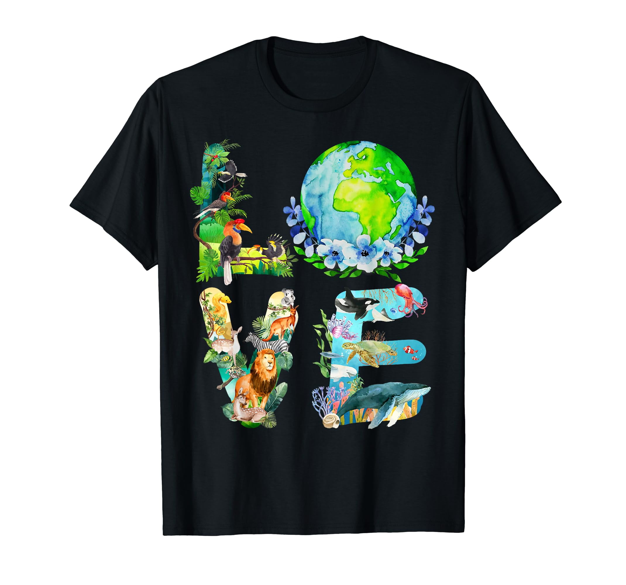 Love World Earth Day 2024 Planet Environmental Animal T-Shirt - Walmart.com