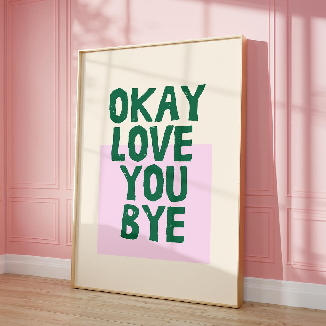 Love You Bye Print • Cute Gift For Her • Aesthetic Room Decor Art ...