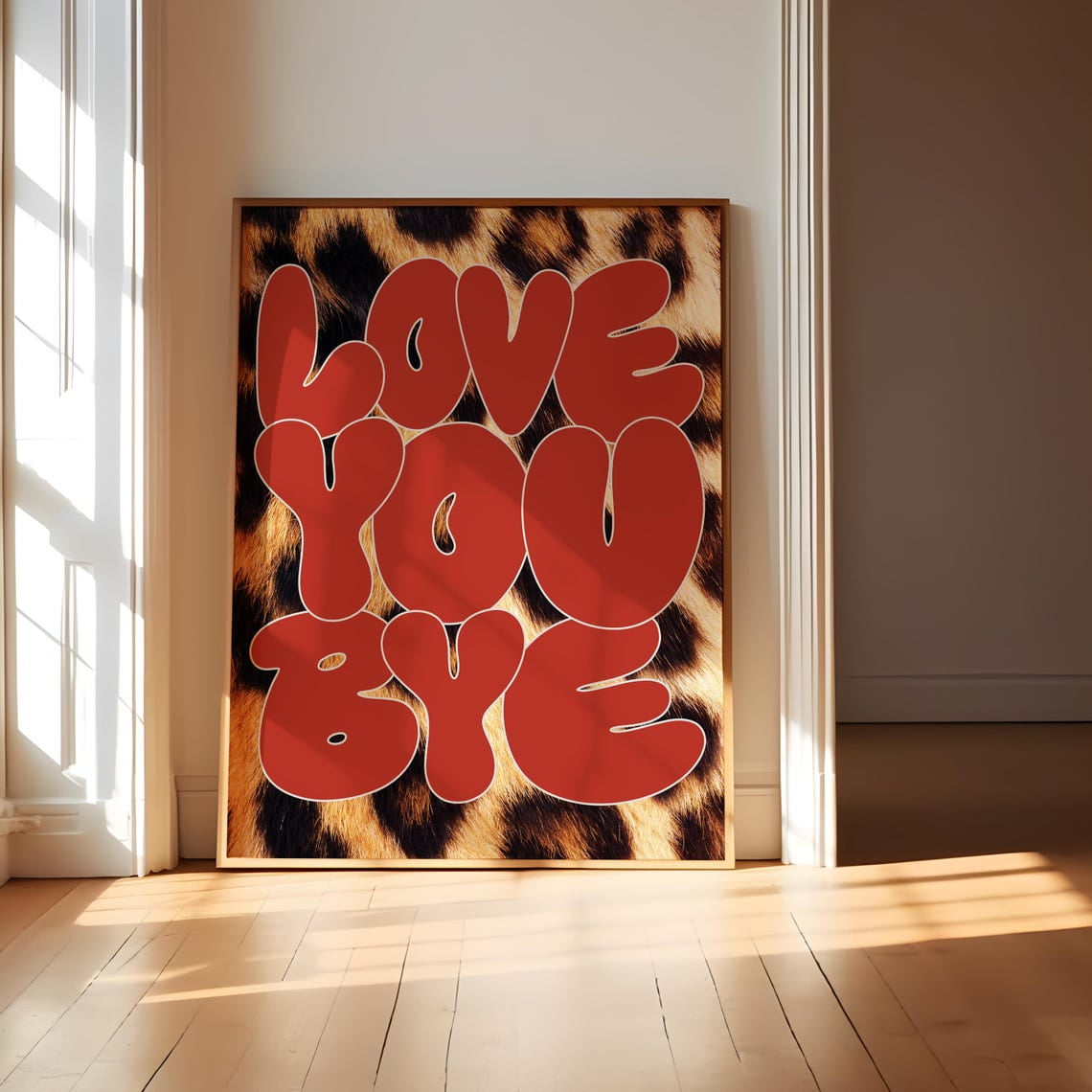 Love You Bye Print, Minimalist Love Wall Art, Modern, Bedroom Aesthetic ...