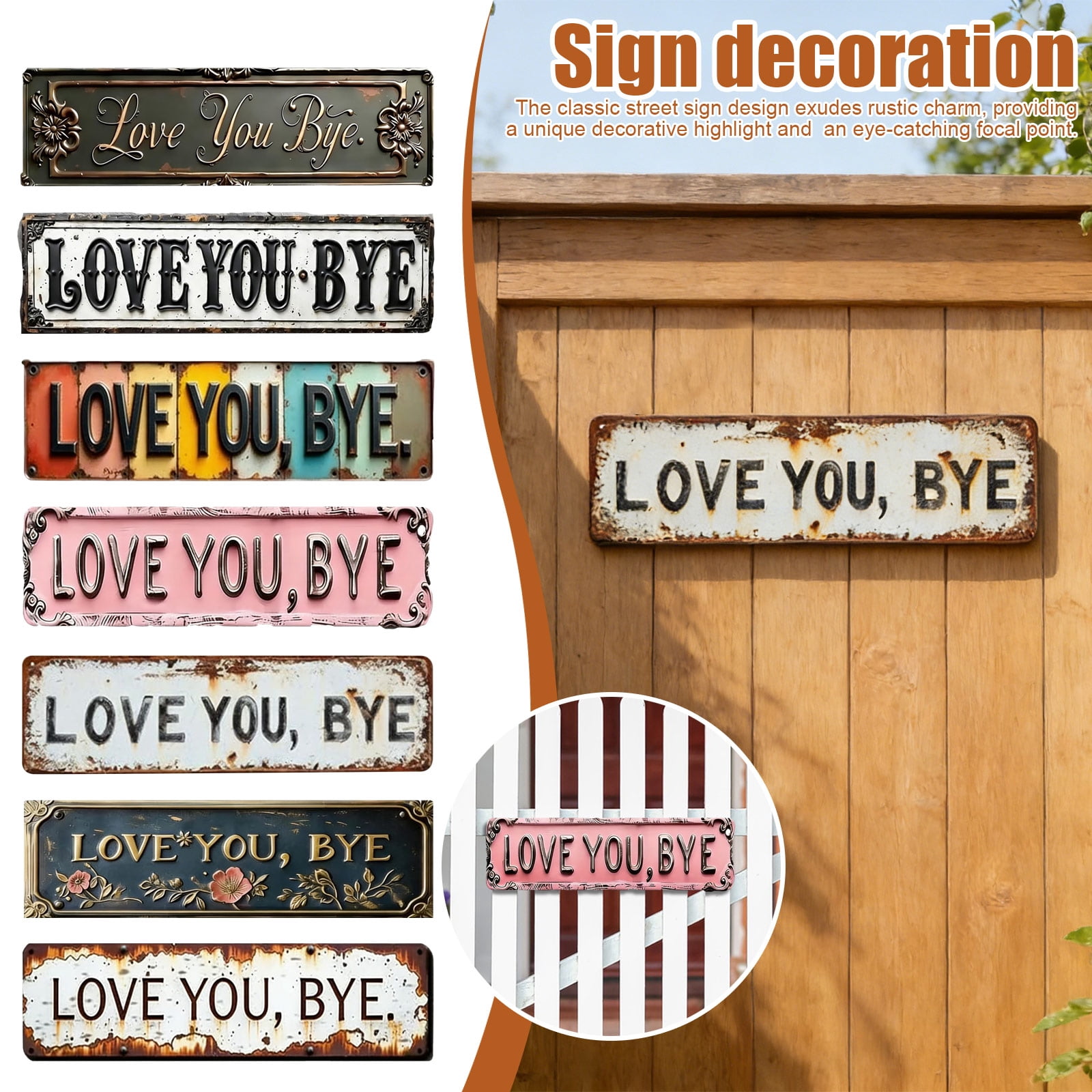 Love You Bye Retro Wooden Sign - Sentimental Message Retro Aesthetic ...