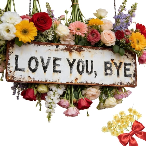 Love You Bye Sign Above Door, Vintage Wood Wall Sign, Retro Wood Wall ...