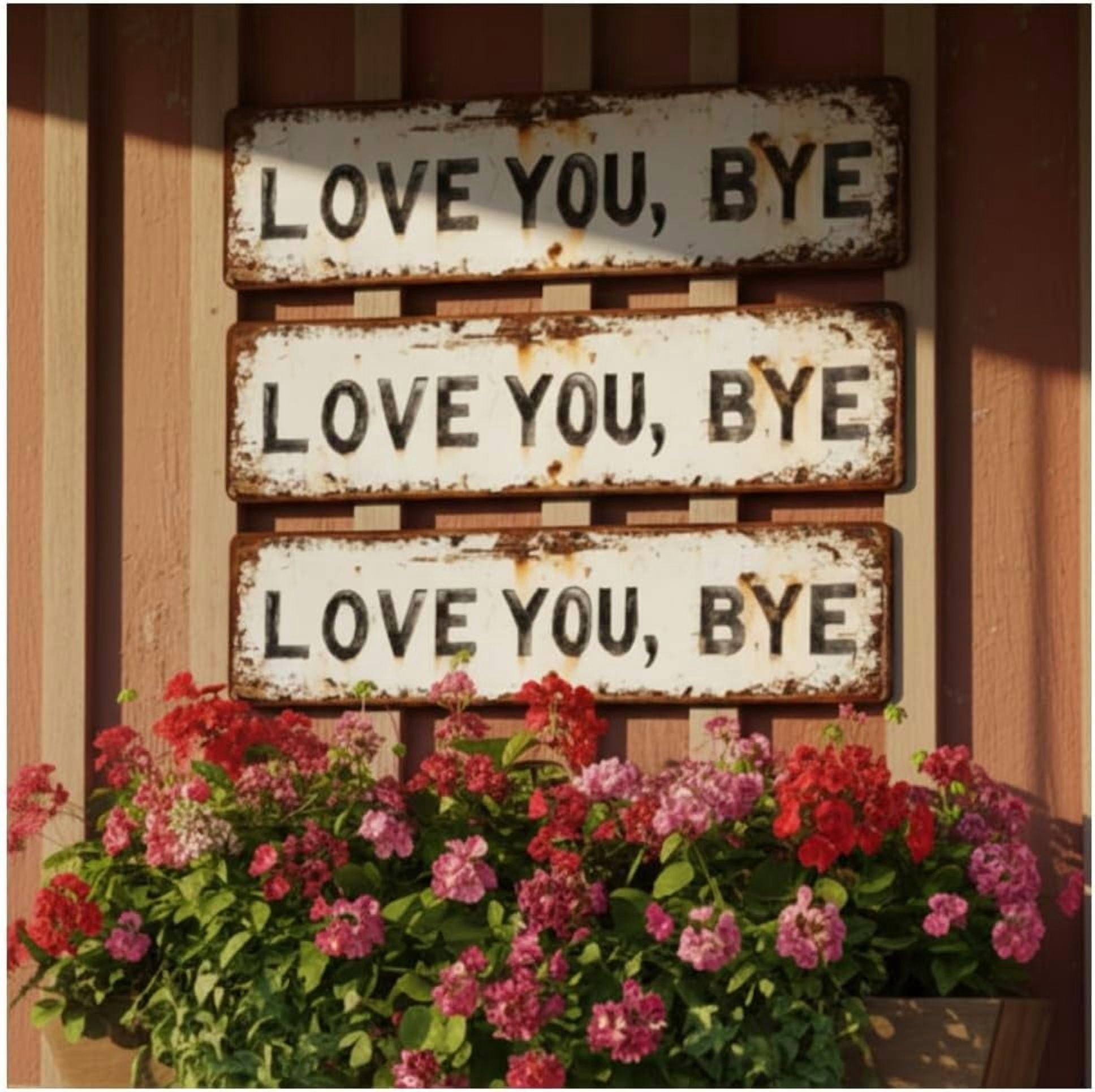 Love You, Bye – Vintage Metal Wall Sign, Vintage Love You Bye Decor ...