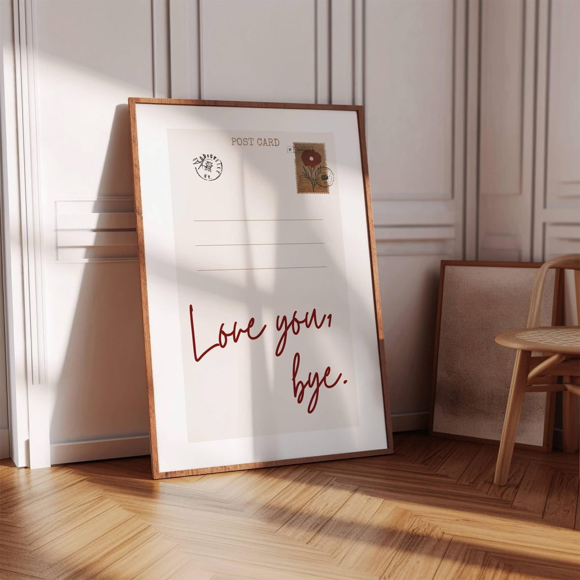 Love You Bye, Vintage Postcard Poster, Trendy Quote Print, Retro ...