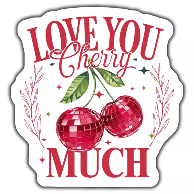 Love You Cherry Much Sticker, Cute Fruit Sticker, Cherry Lover Gift ...