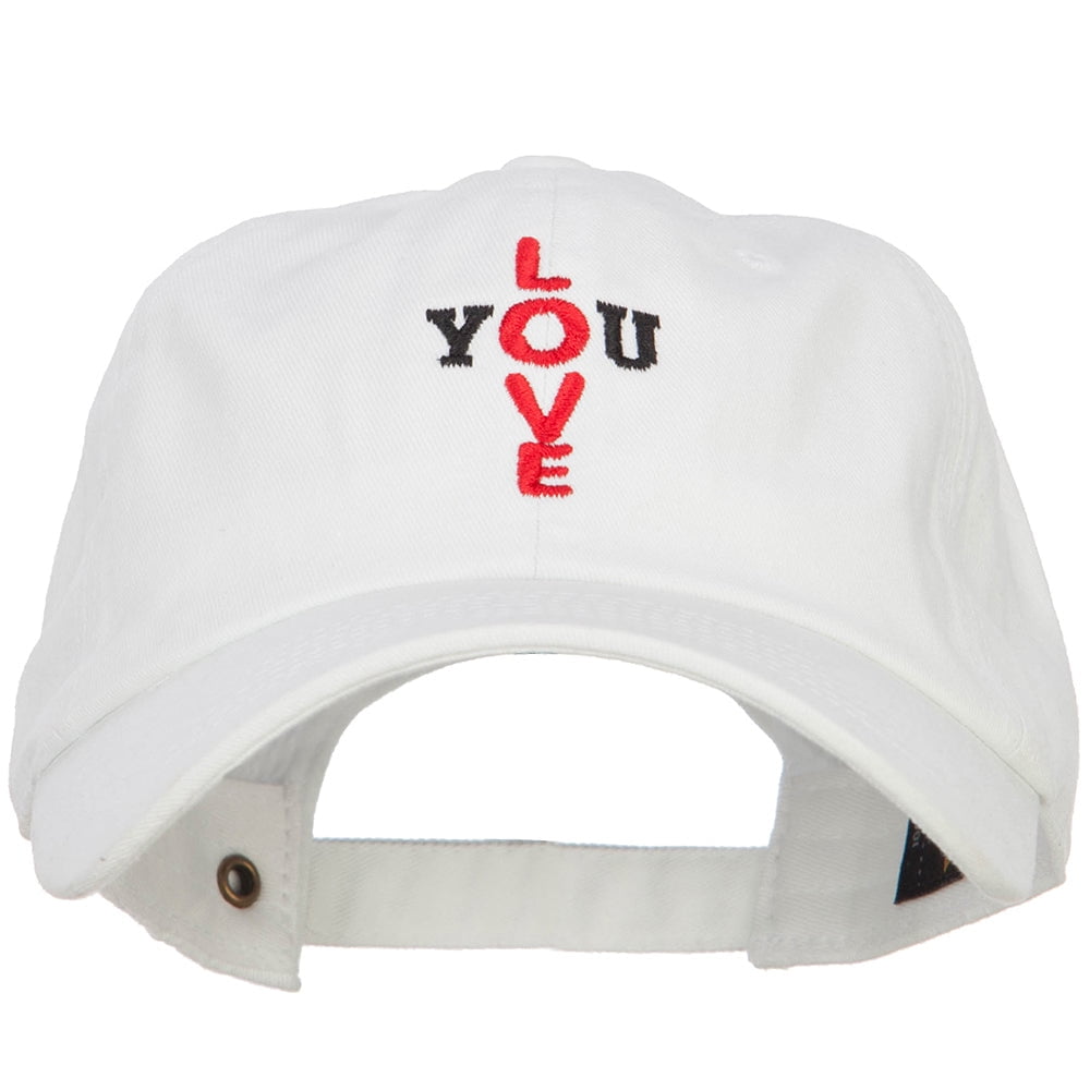 Love You Cross Words Embroidered Cotton Cap - White OSFM - Walmart.com