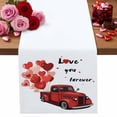 Love You Forever Cotton Linen Table Runner Red Truck Love Heart Balloon ...