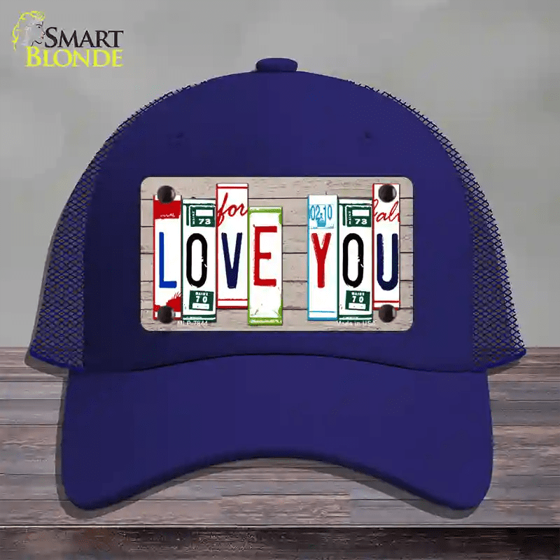 Love You License Plate Art Wood Novelty License Plate Hat Mesh Royal ...