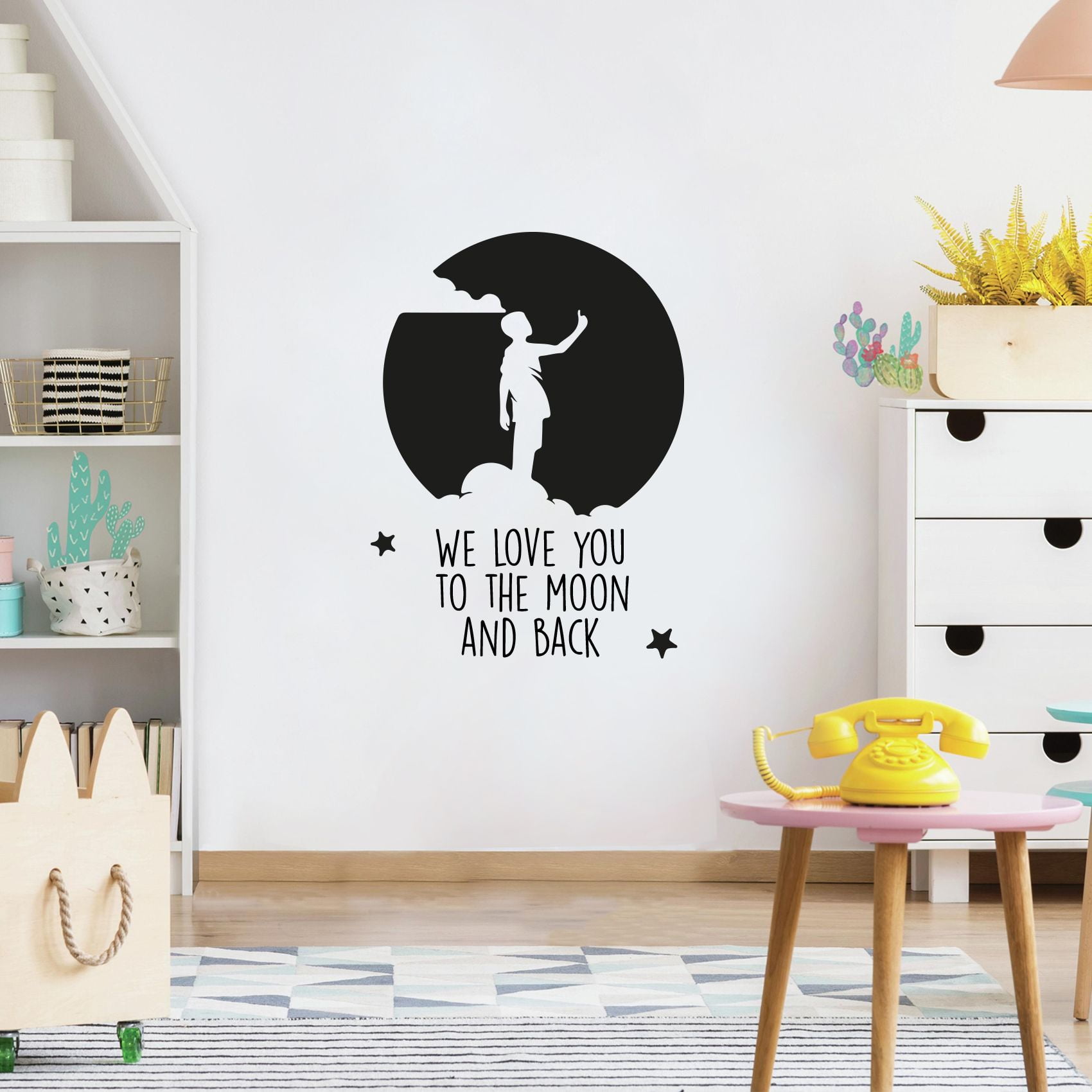 We Love You Man Moon Life Couple Love Quotes Quote Wall Sticker Art ...