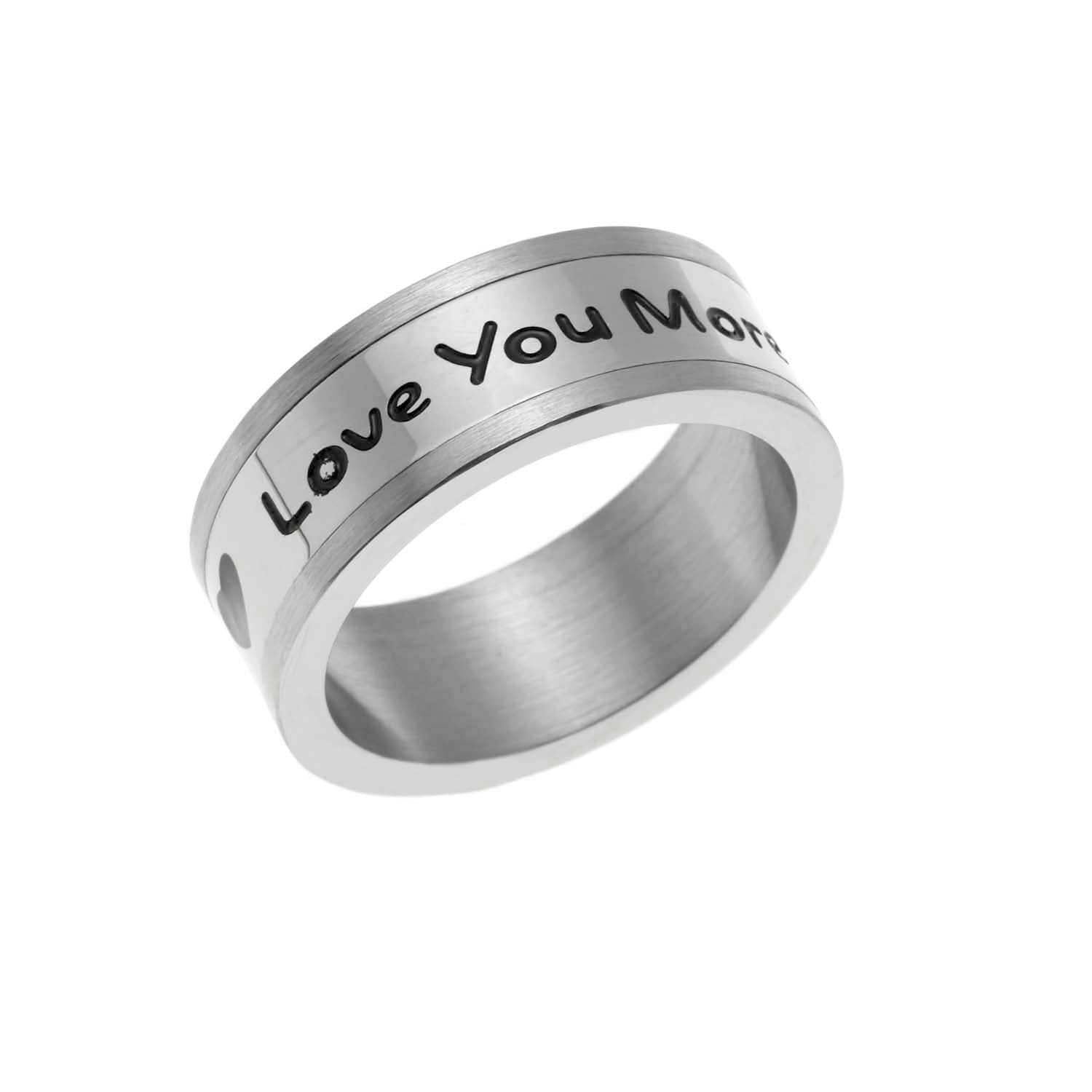 Love You More Engraved Spinner Ring in Stainless Steel size 10 ...
