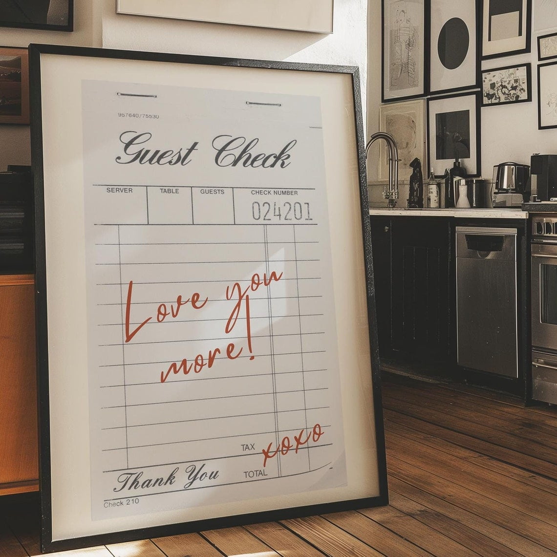 Love You More Print, Giant Guest Check,Cute Love Quote Wall Art,Trendy ...
