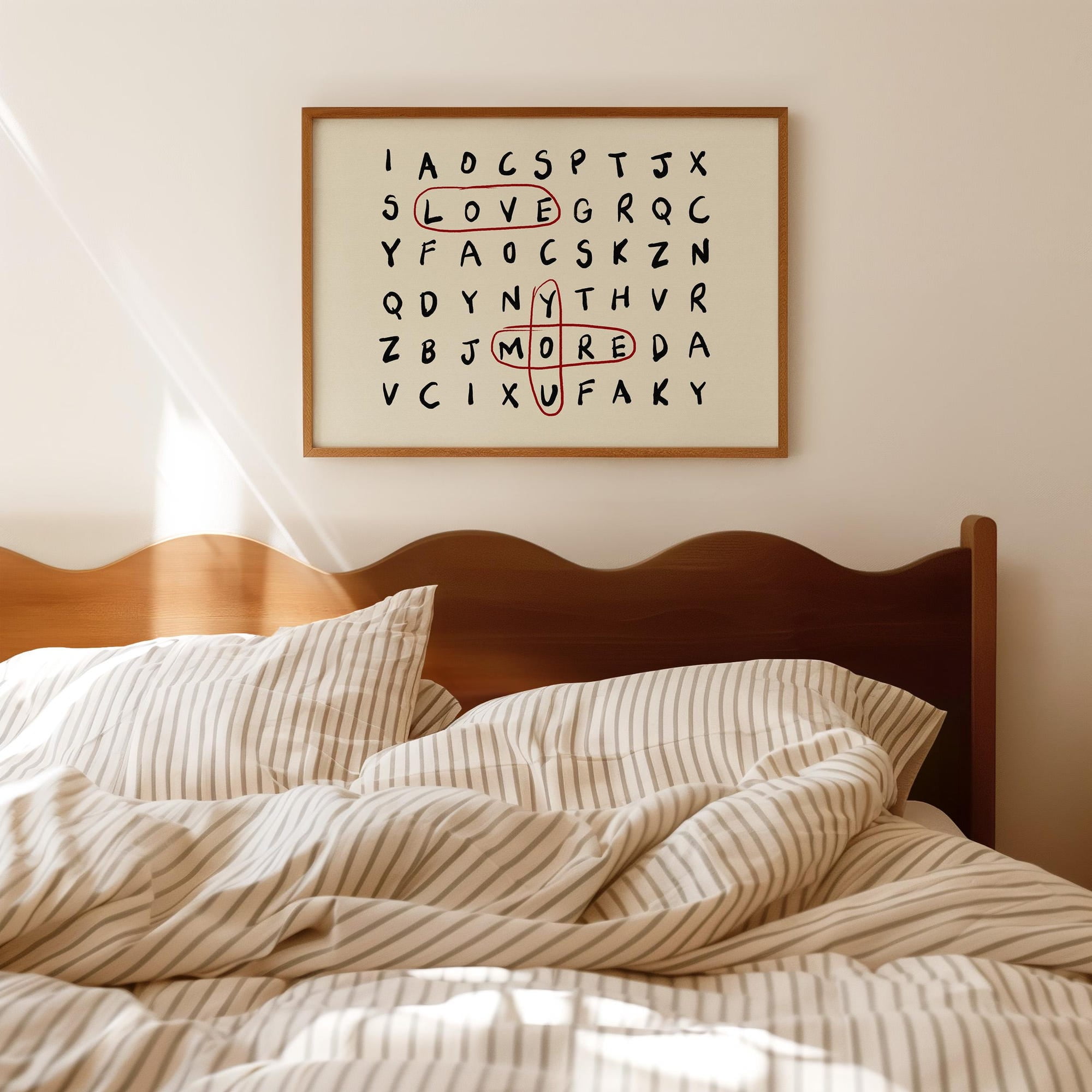 Love You More Print Horizontal, Crossword Valentine Anniversary Gift ...