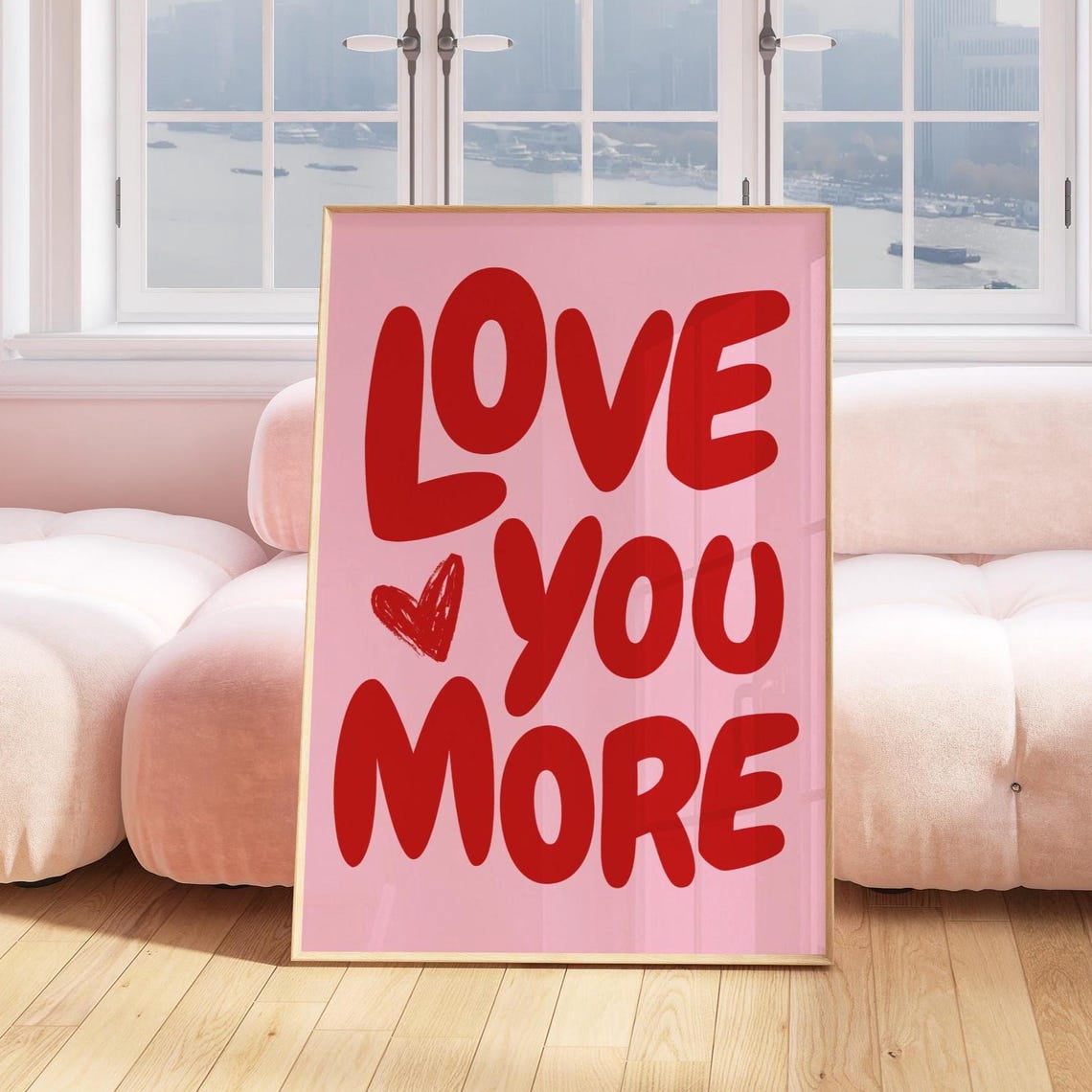 Love You More Print Romantic Trendy Love Aesthetic Wall Art Dorm Room ...