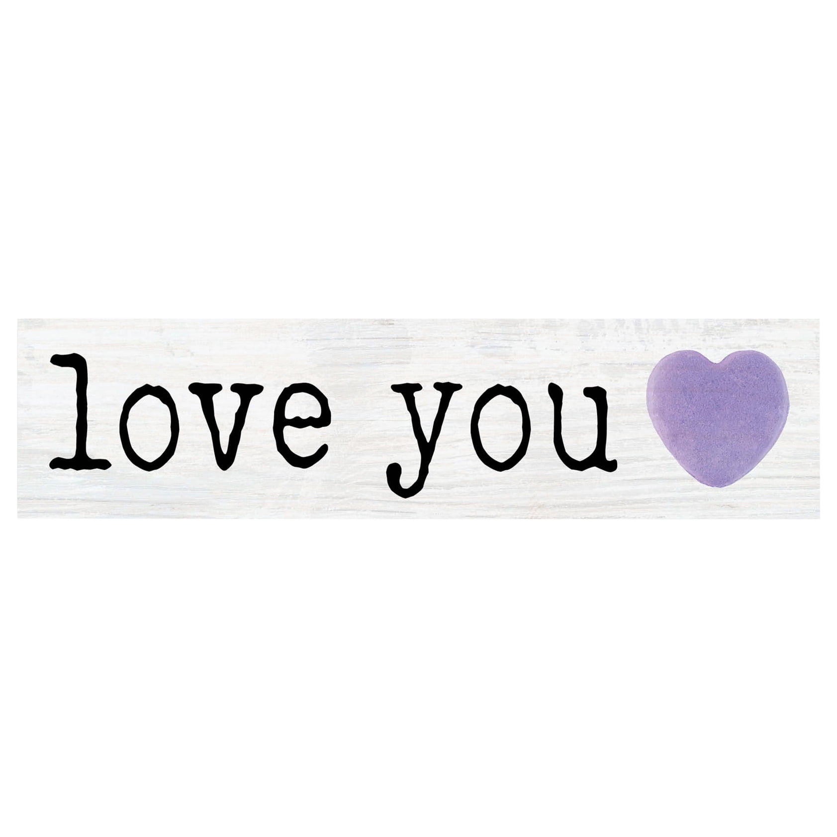 Love You Purple Heart 6 x 1.5 Pine Wood Valentine's Little Toothpick ...