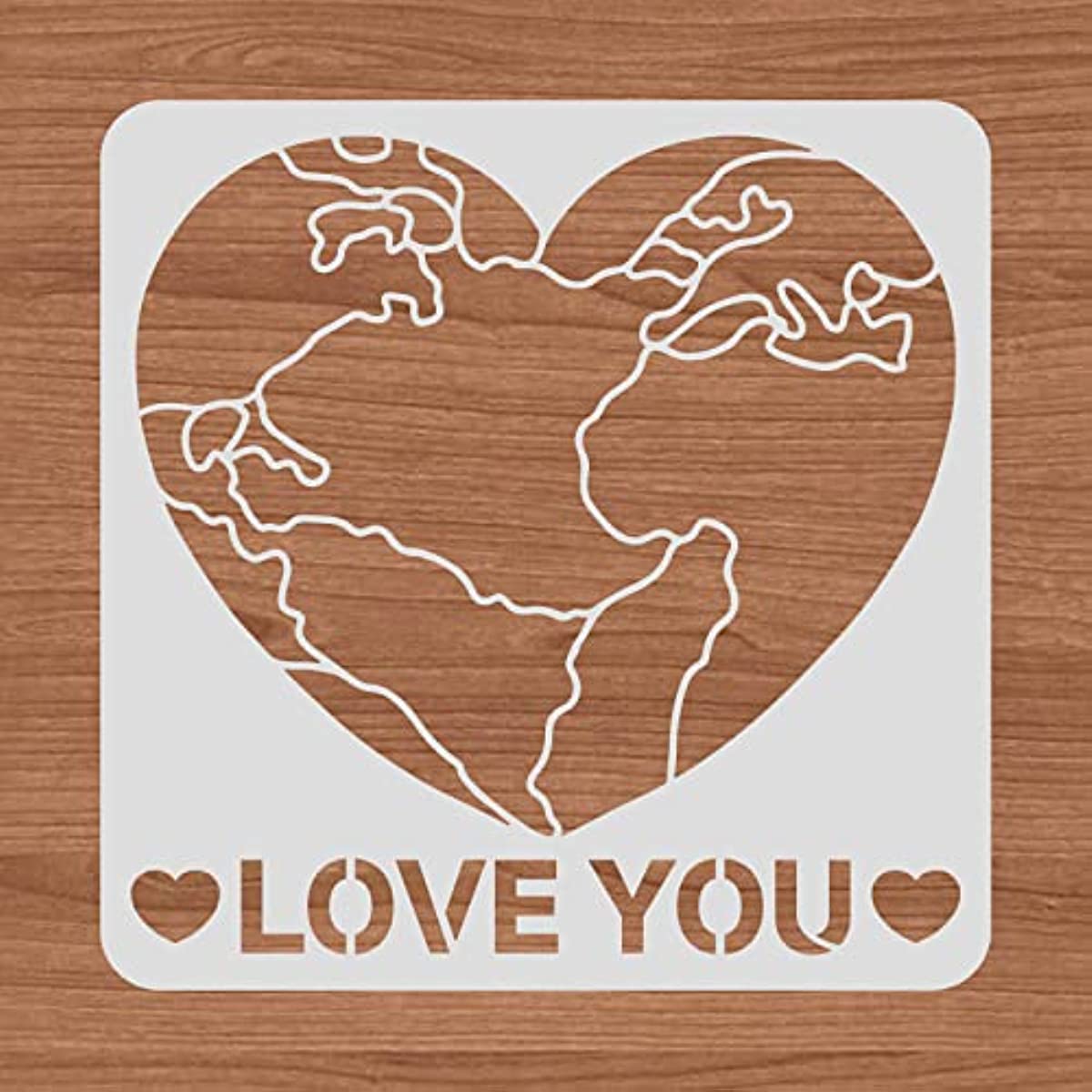 Love You Stencils Heart Earth Stencils for Green Day Celebrations and Wall Home Decoration ...