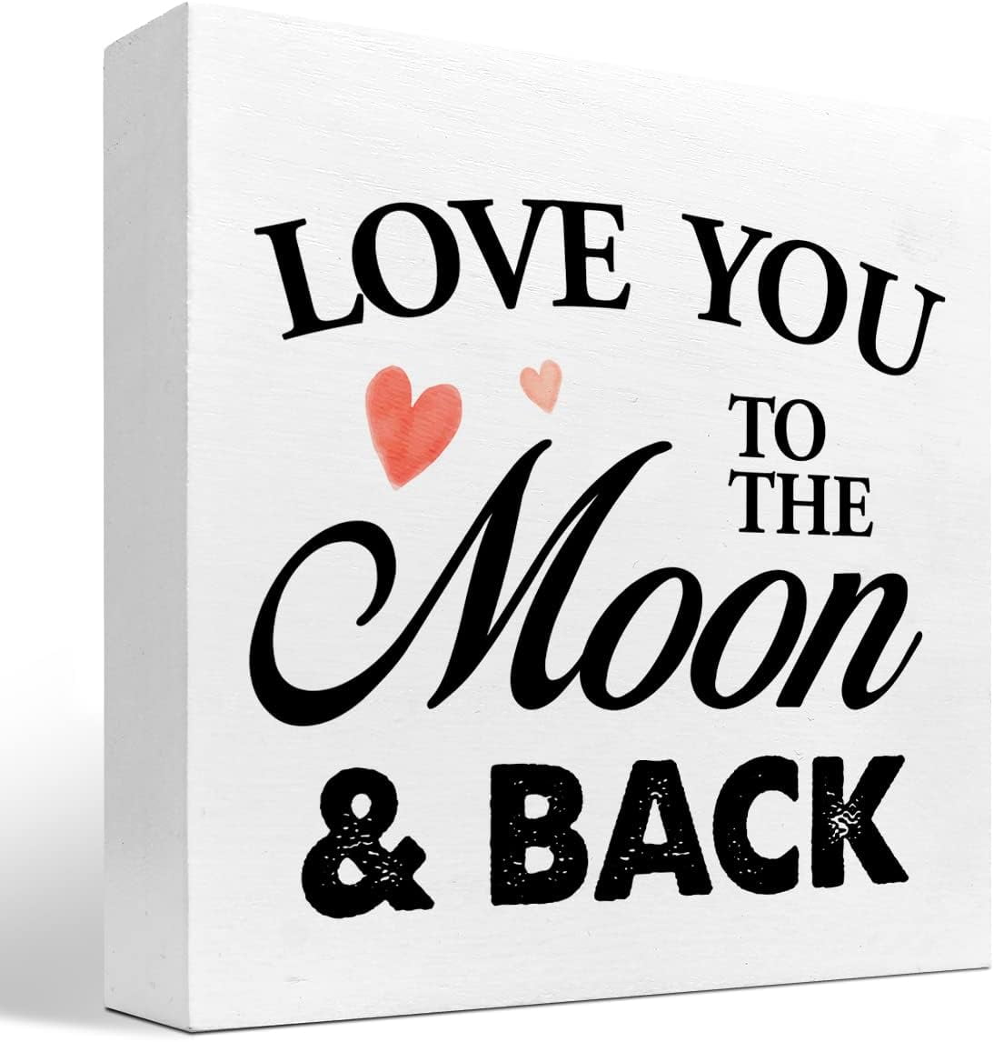Love You To The Moon And Back Wood Box Sign Decor Desk Sign,Rustic Love ...
