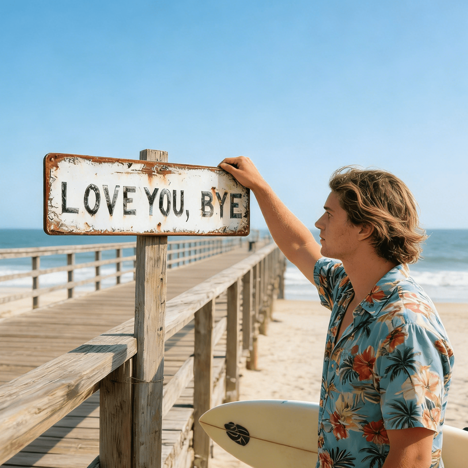 "Love You, bye" Metal Wall Signs, Retro Rustic Art Plaque with ...