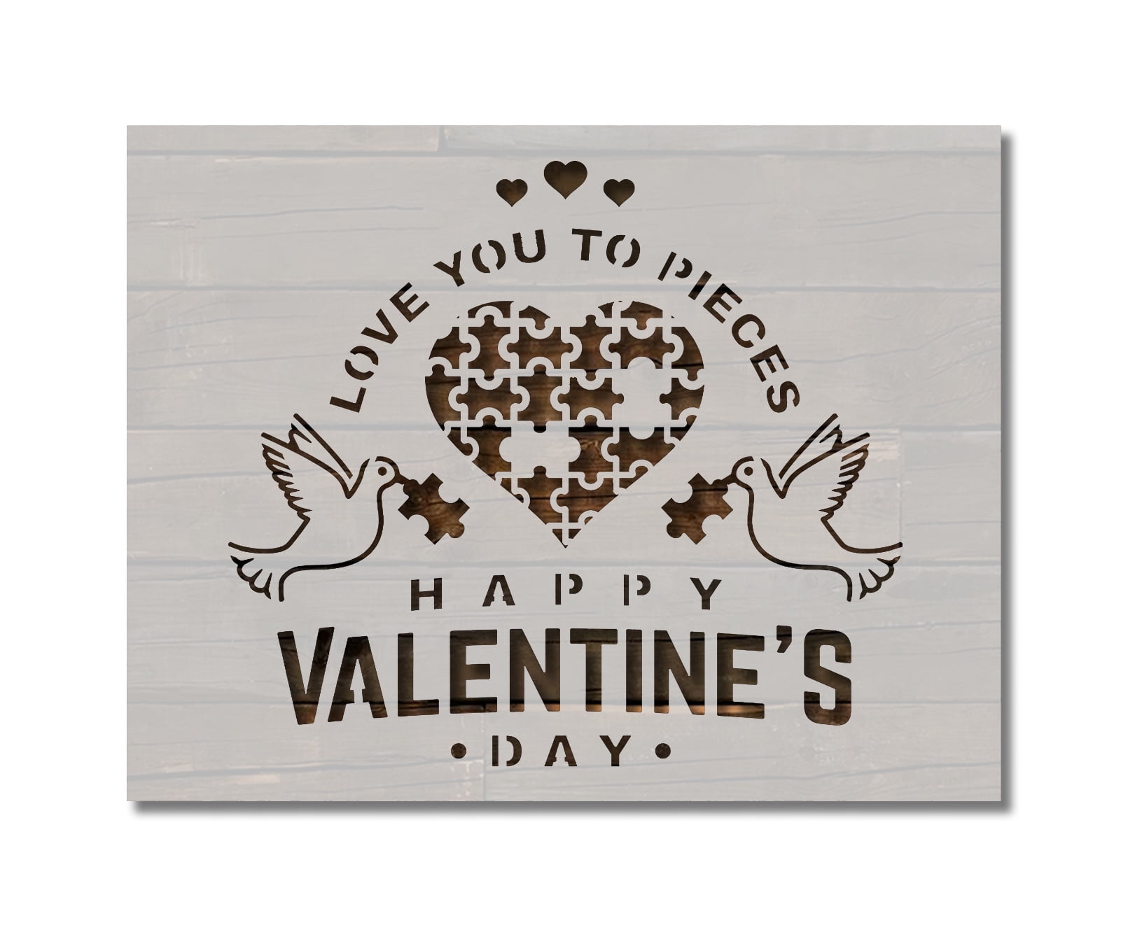 Love You to Pieces Valentine's Day Stencil Template Reusable 8.5 x 11 ...