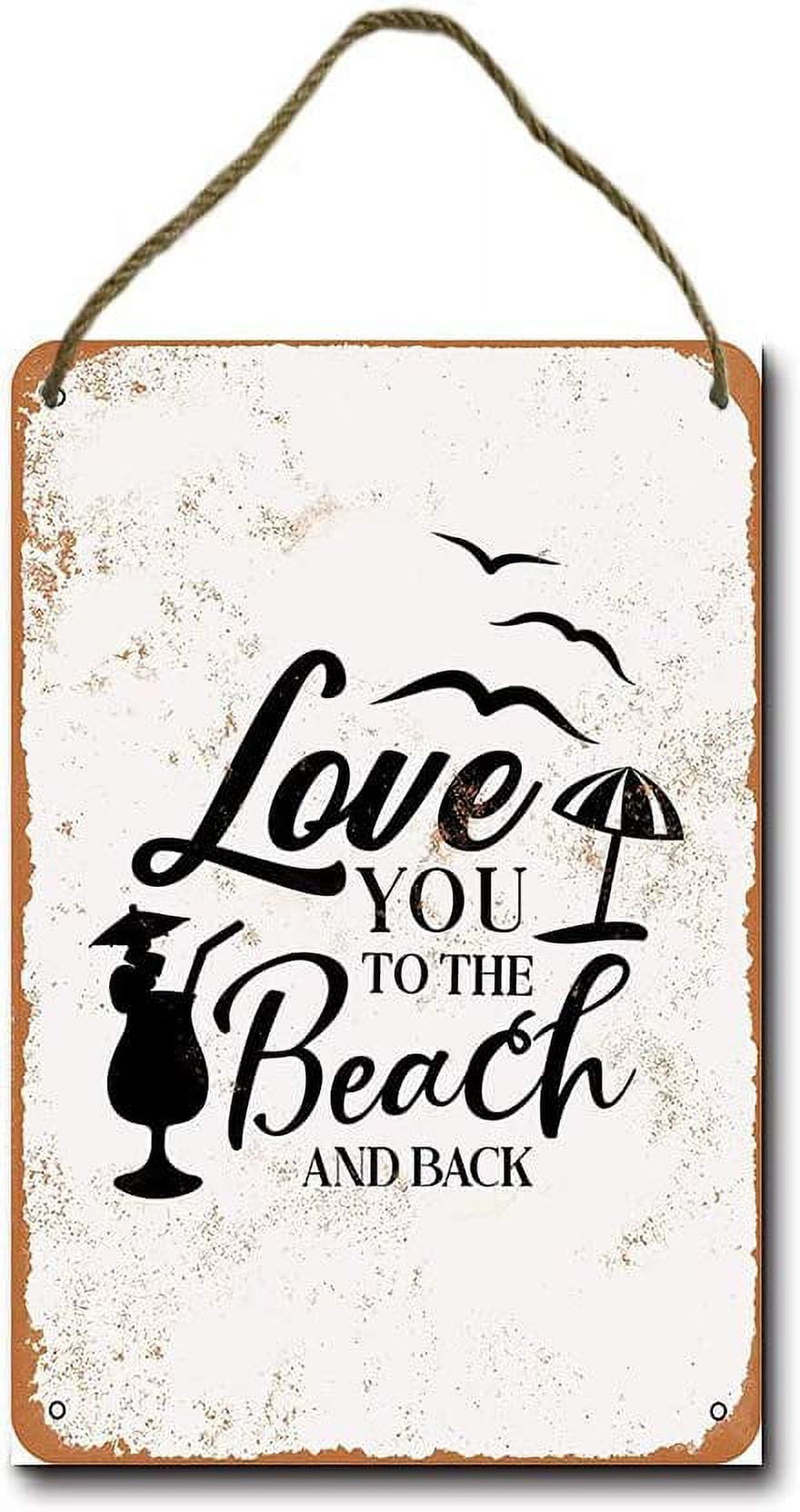 Love You to The Beach and Back Retro Hanging Wood Sign 8"x12" by LoMall ...