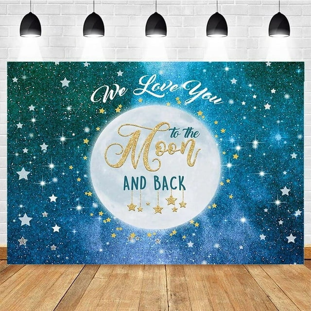 Love You to the Moon and Back Backdrop Baby Shower Newborn Baby Twinkle ...