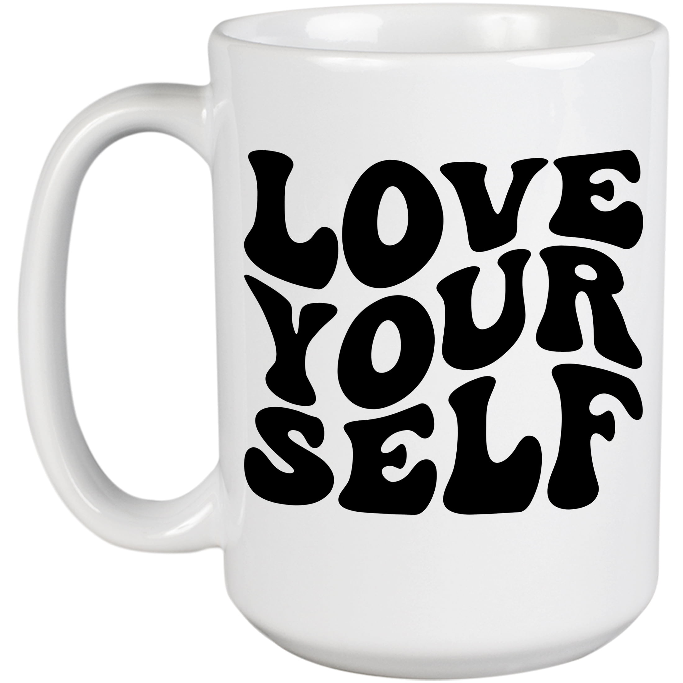 Love Your Self, Self-Love Quote, Groovy Retro Wavy Text Merch Gift ...