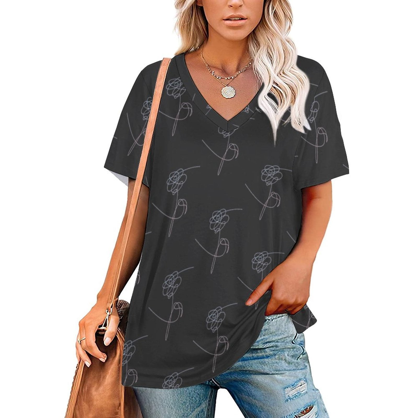 Love Yourself Flower #2 New Fashion Zip Off Shoulder Top Short-Sleeve ...