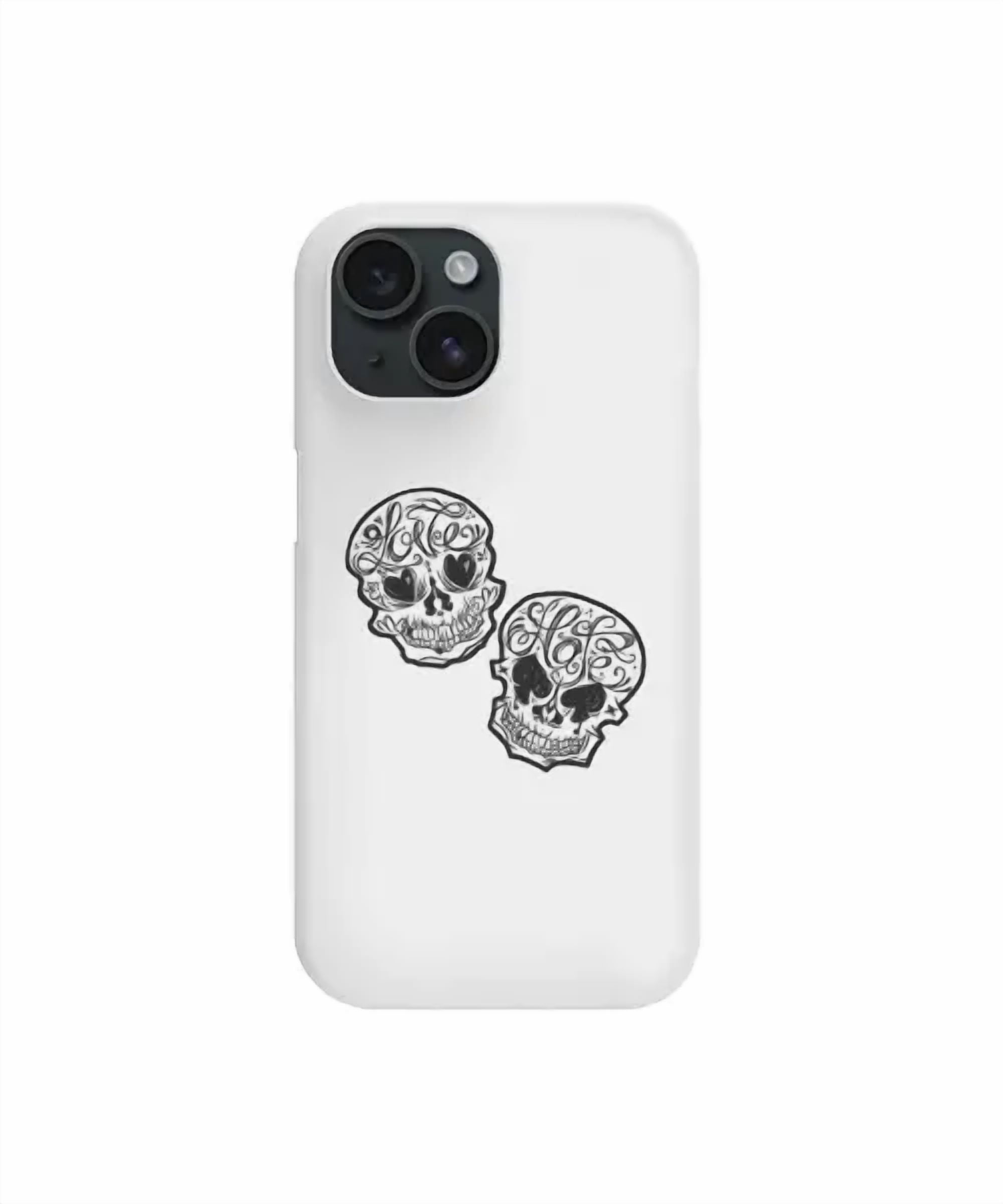Love and Hate Skeleton Heads Gothic Romance Phone Case for iPhone 16 15 ...