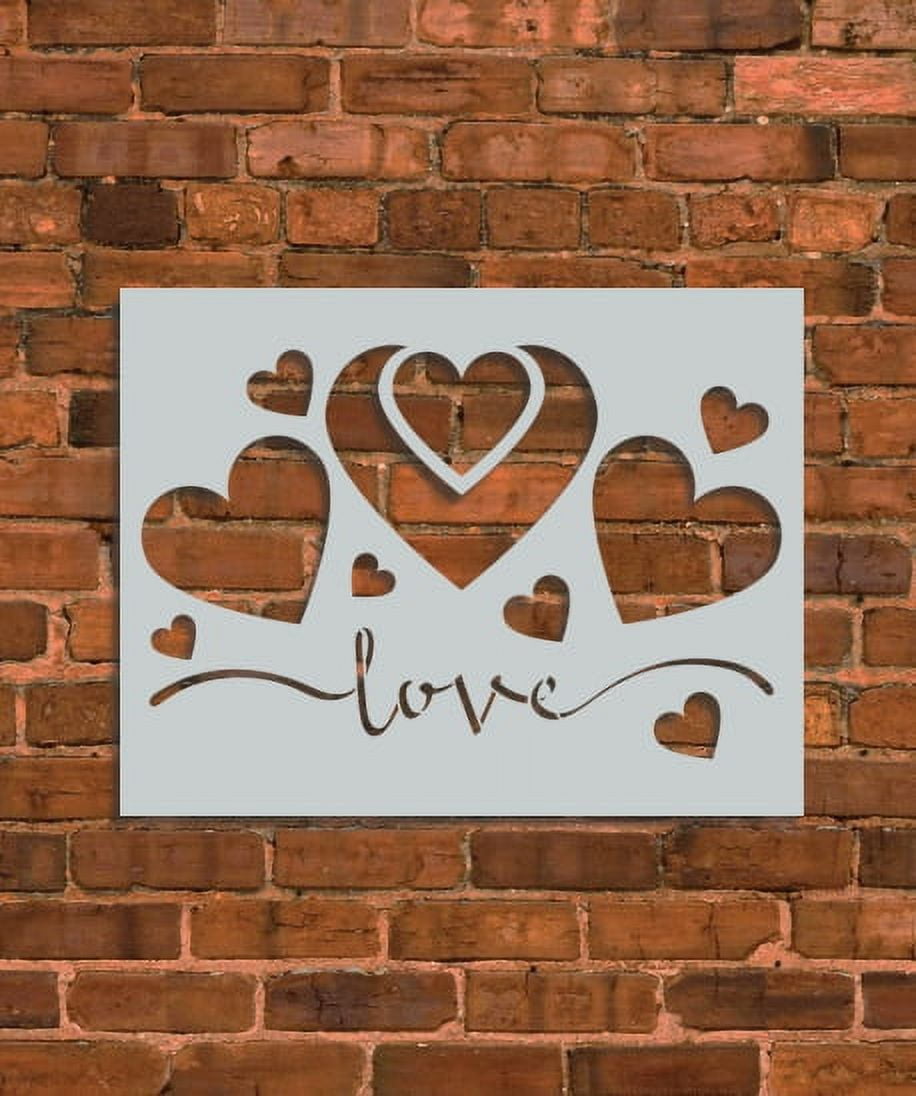 Love and Hearts Stencil - Walmart.com