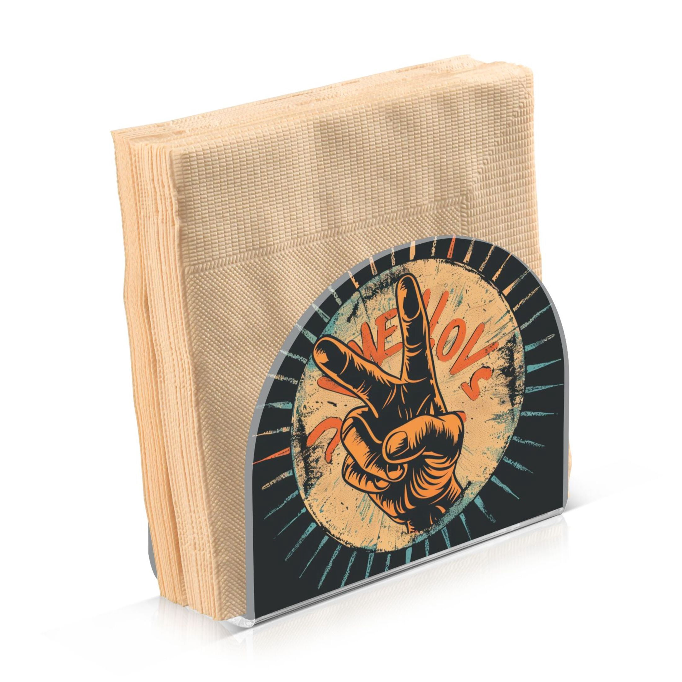 Love and Peace Sign Napkin Holder for Table Acrylic Clear Tissue ...